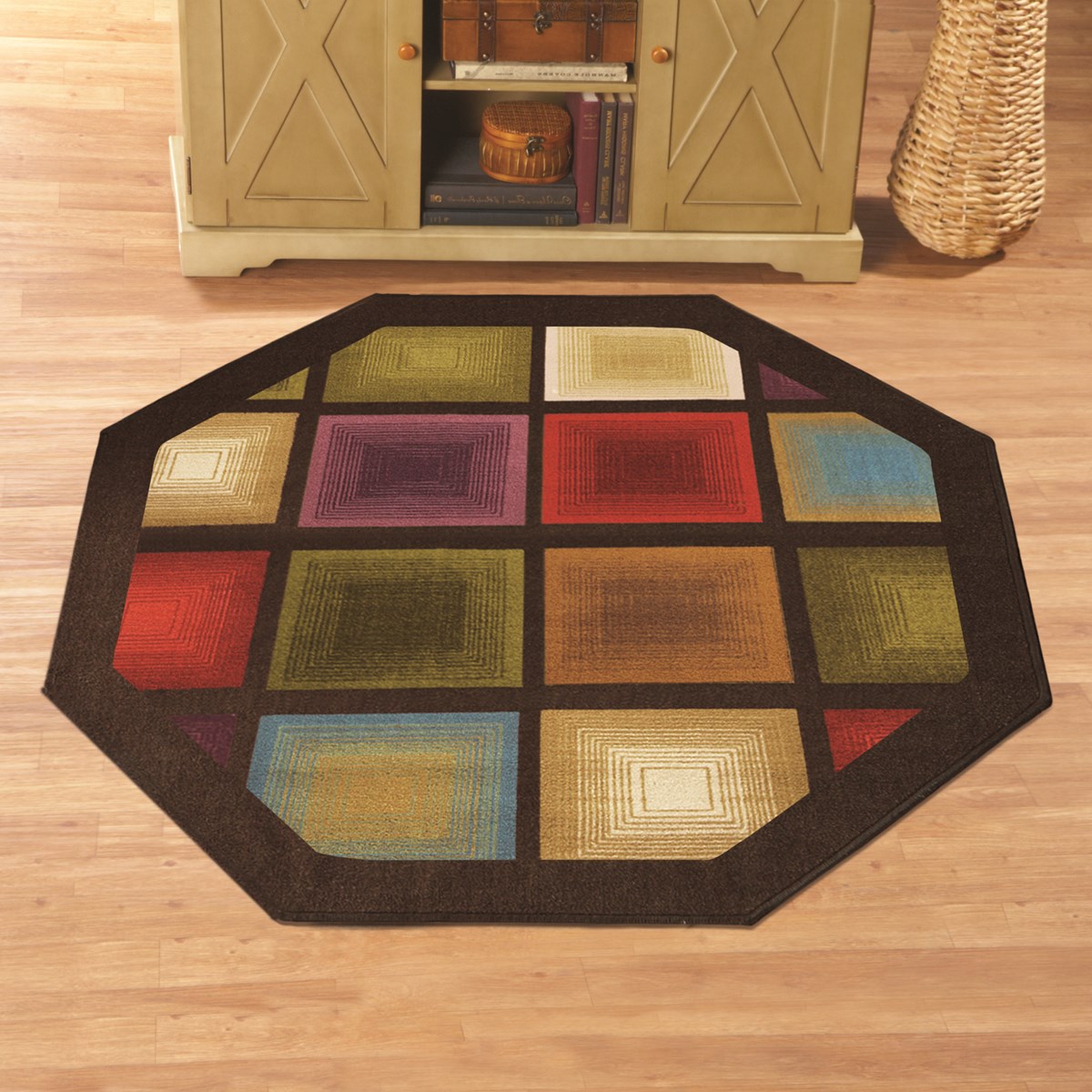 Optic Squares Geometric Octagon Rug | Collections Etc.