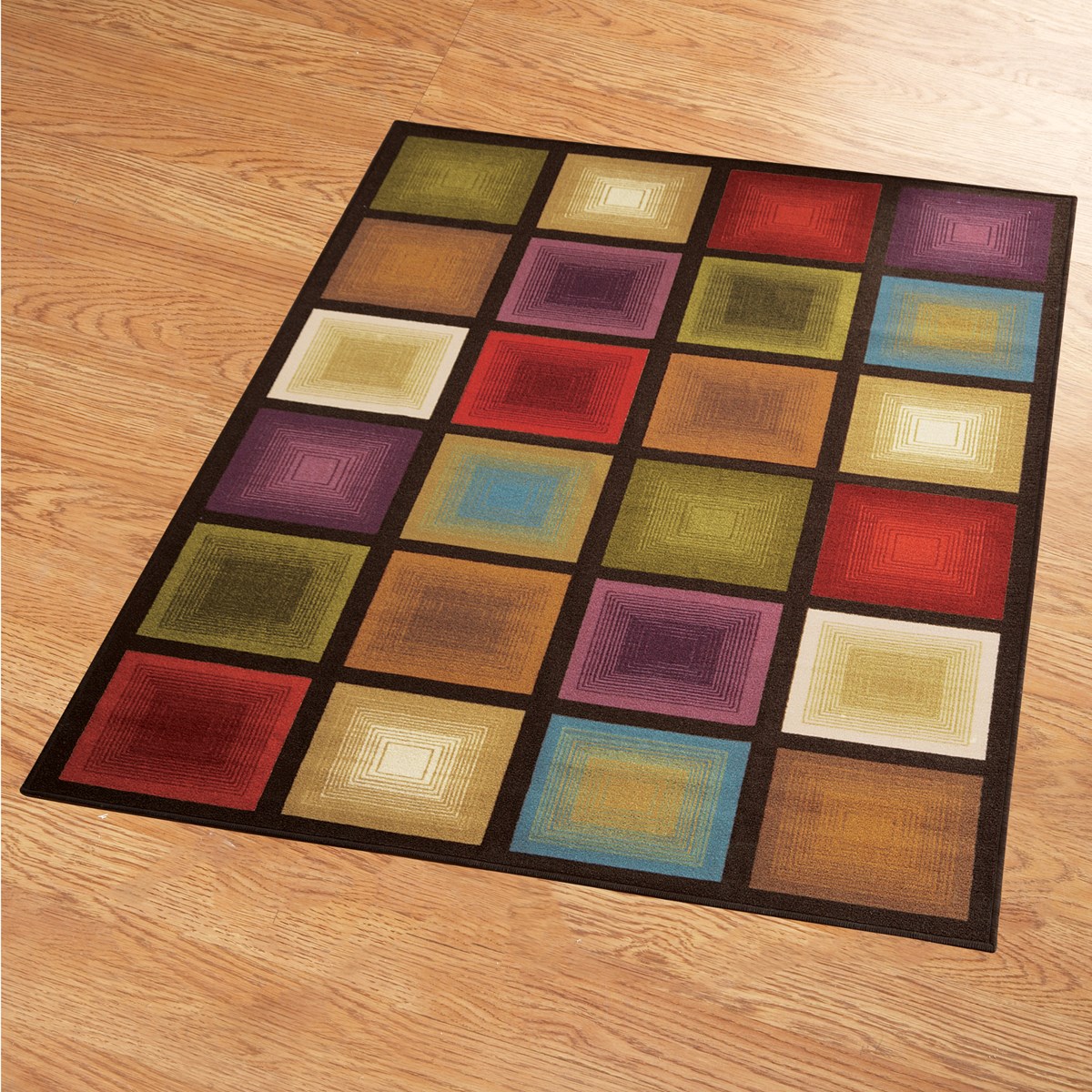 Geometric Optic Squares Area Rug | Collections Etc.
