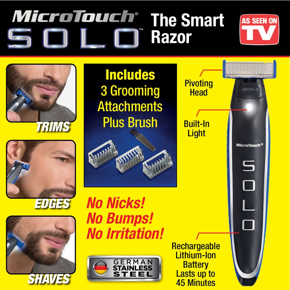 MicroTouch Solo Rechargeable Razor with Light | Collections Etc.