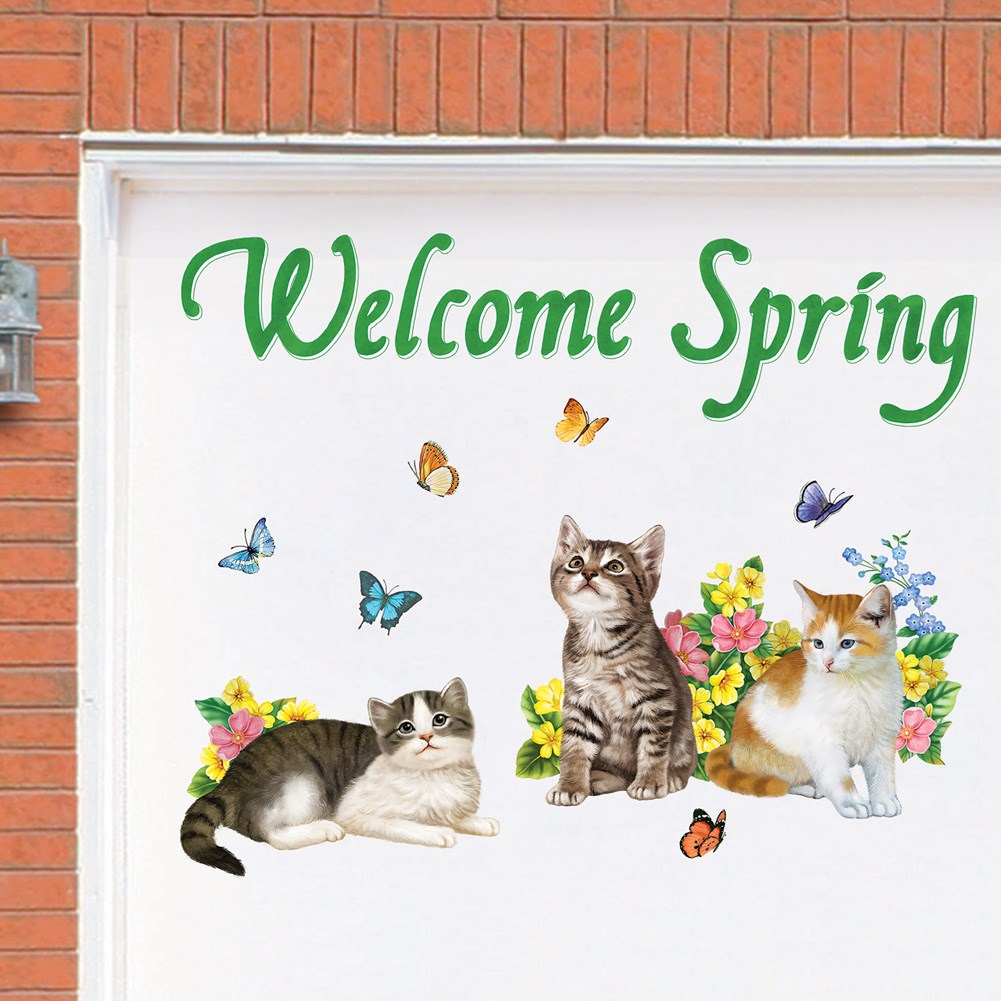Springtime Kittens Garage Door Magnets Set | Collections Etc.