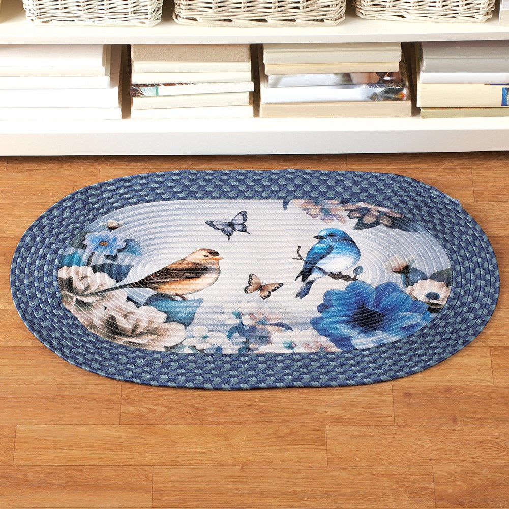 Bird Garden Braided Accent Rug | Collections Etc.