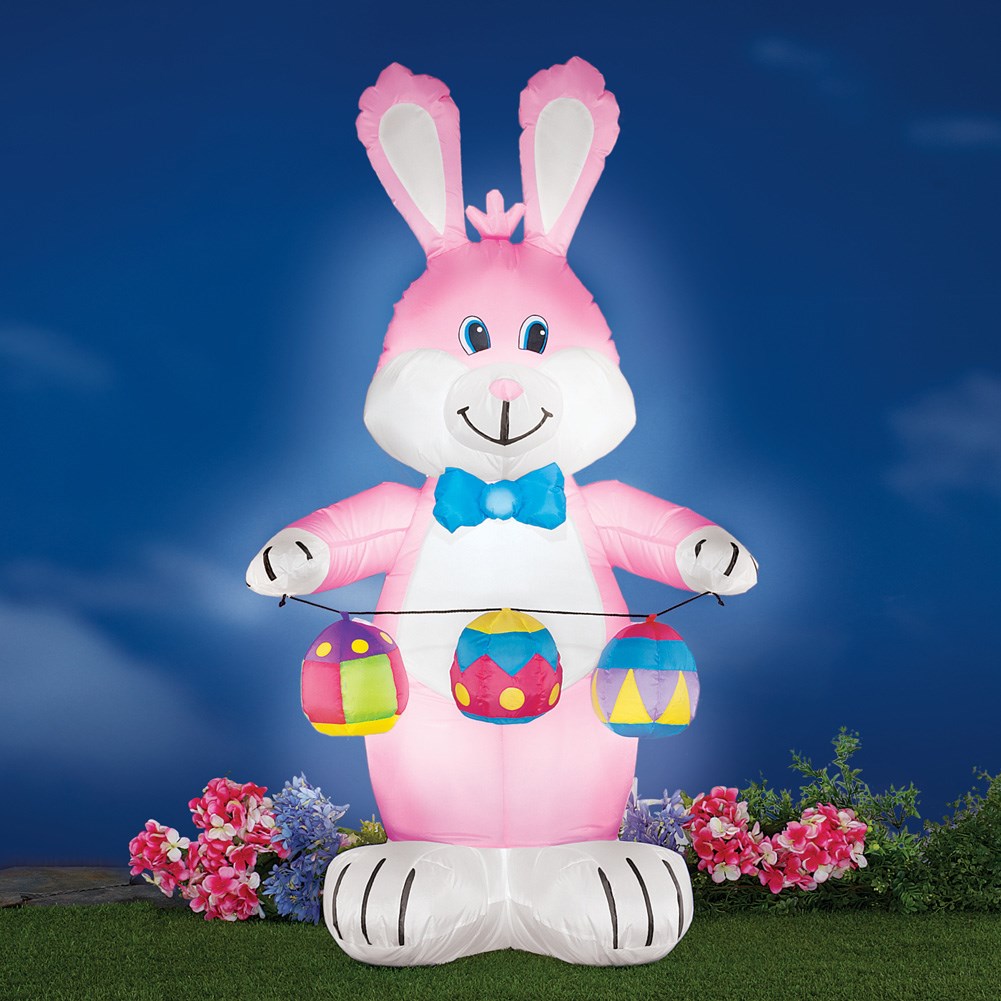 Inflatable Easter Bunny with Eggs - 4FT High | Collections Etc.
