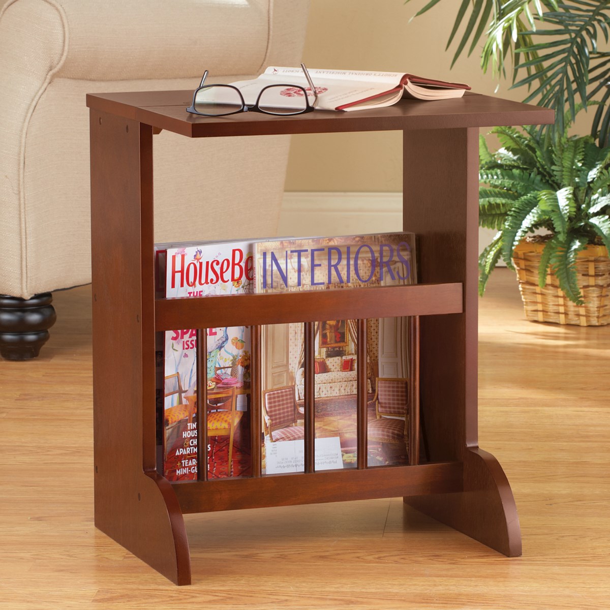 Expandable Side Table with Storage Rack | Collections Etc.