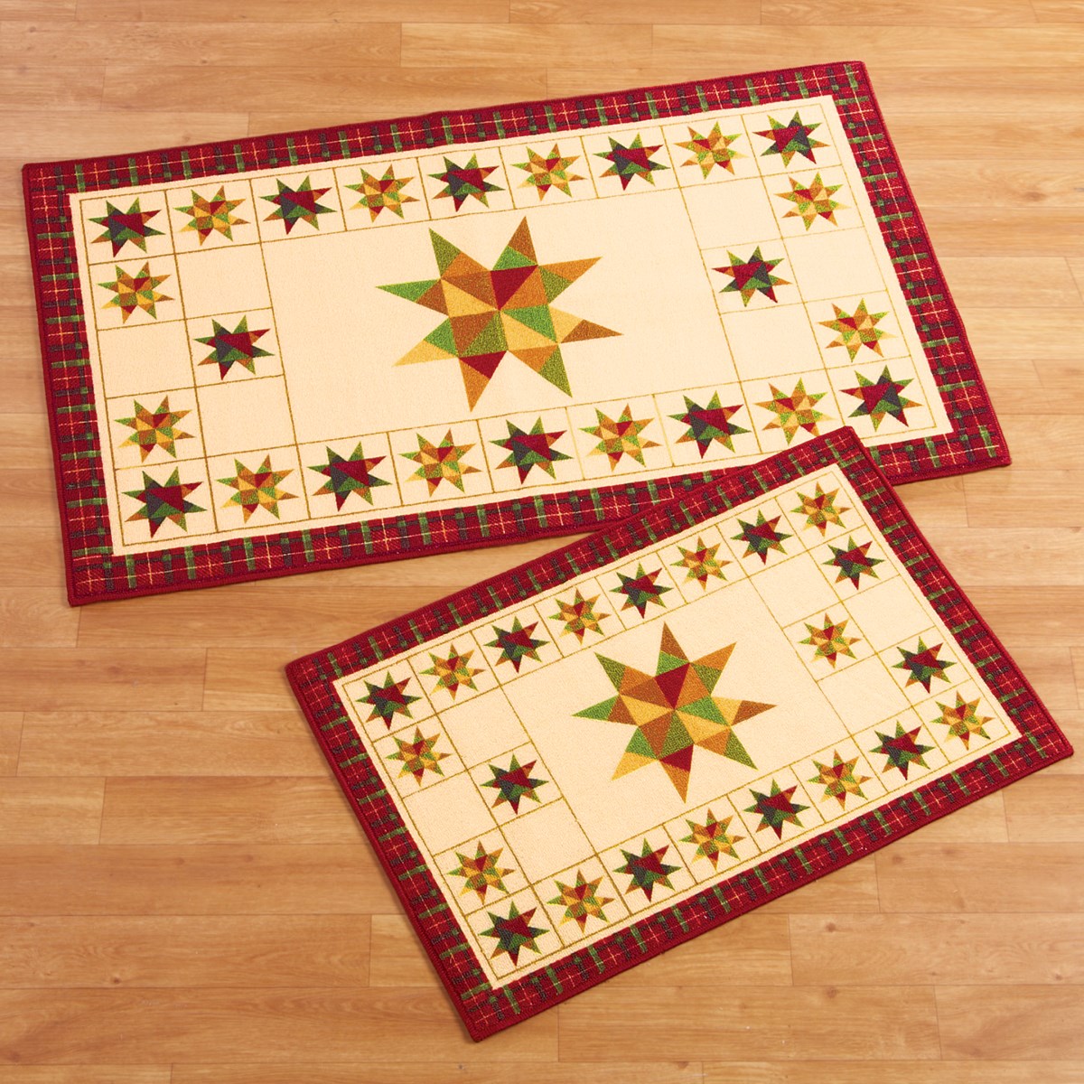 Patchwork Primitive Star Accent Rug | Collections Etc.