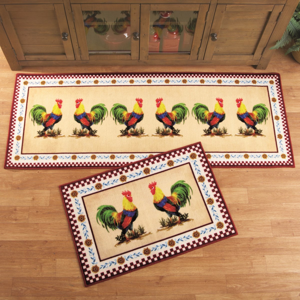 Colorful Country Rooster Accent Rug | Collections Etc.