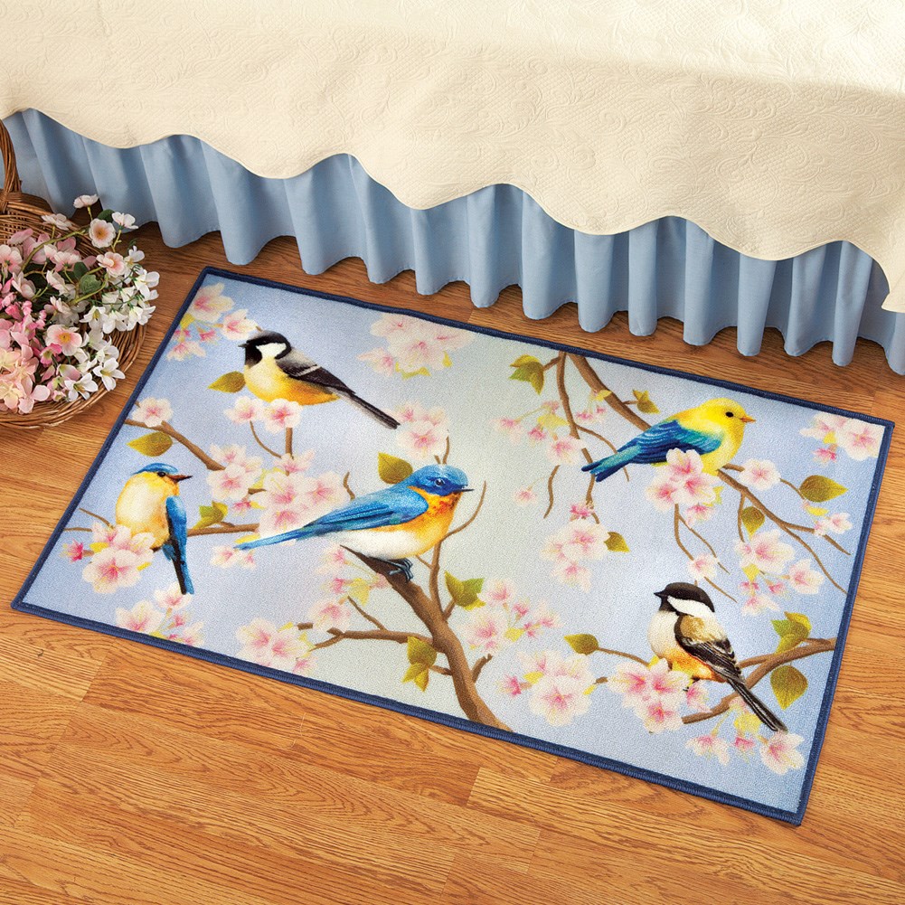 Birds & Magnolia Floral Accent Rug | Collections Etc.
