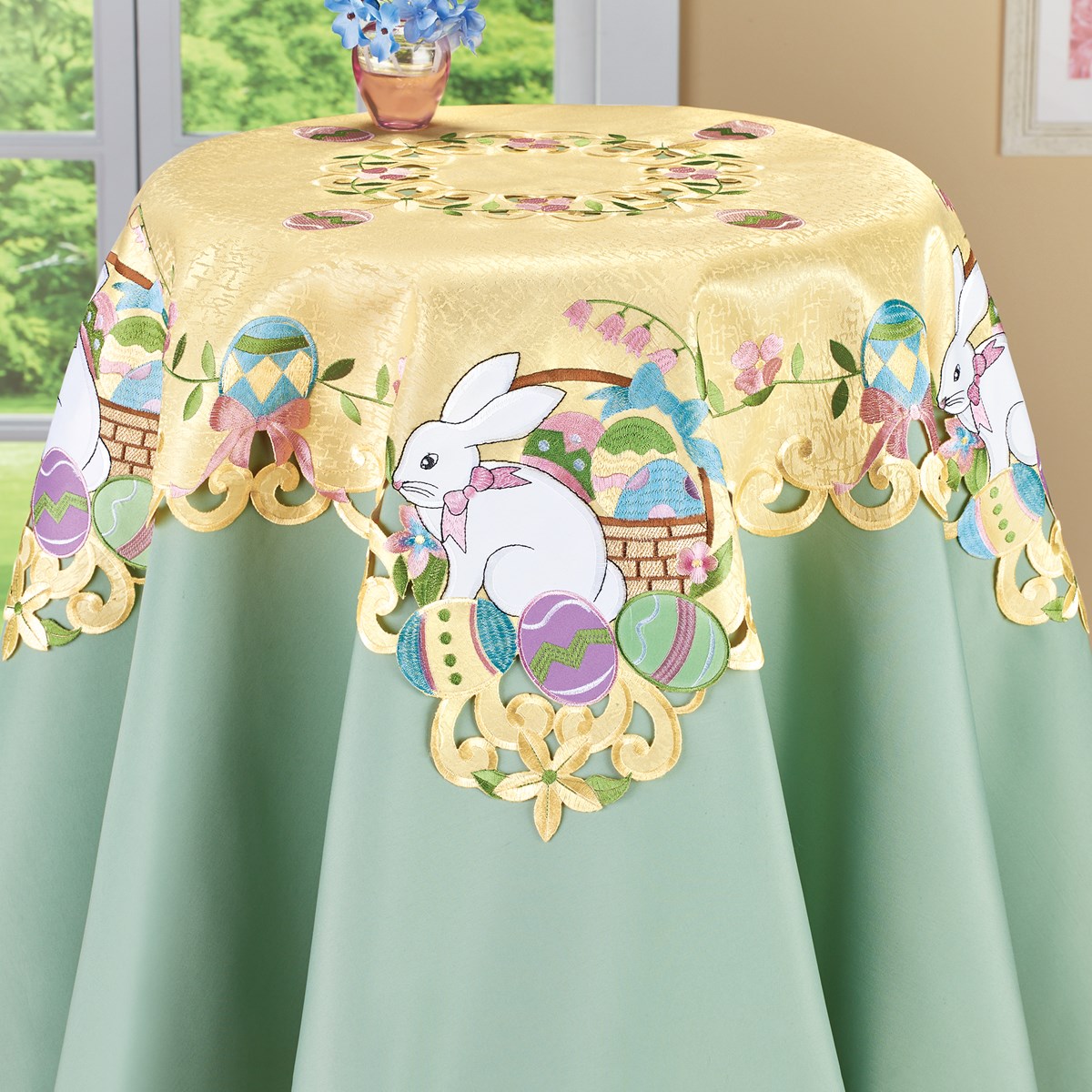 Easter Bunny and Basket Table Linens | Collections Etc.