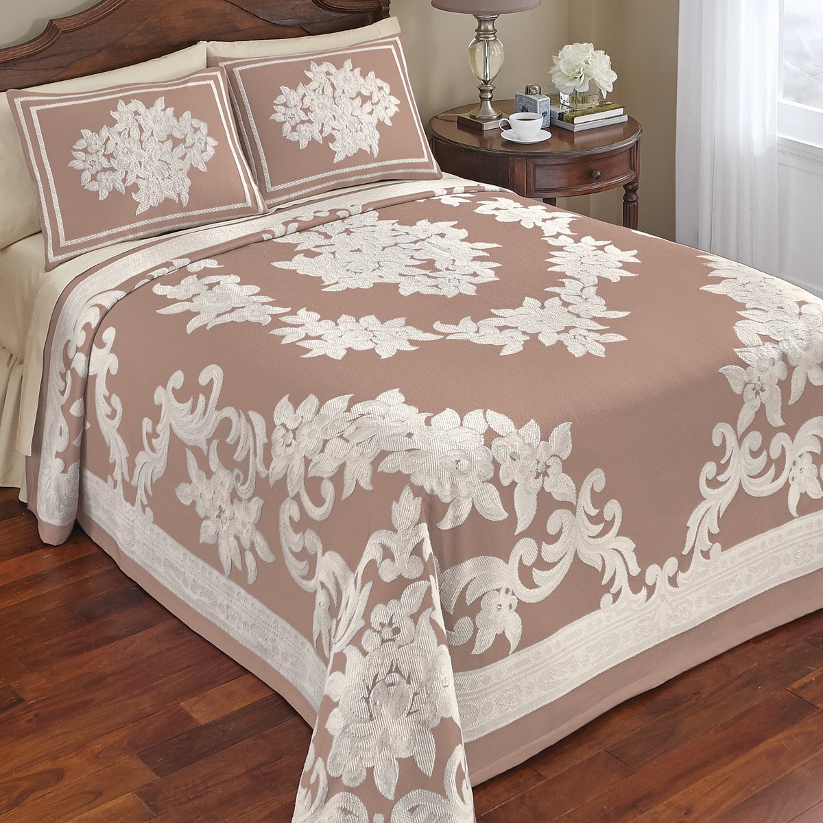 Barda Woven Floral Jacquard Bedspread | Collections Etc.