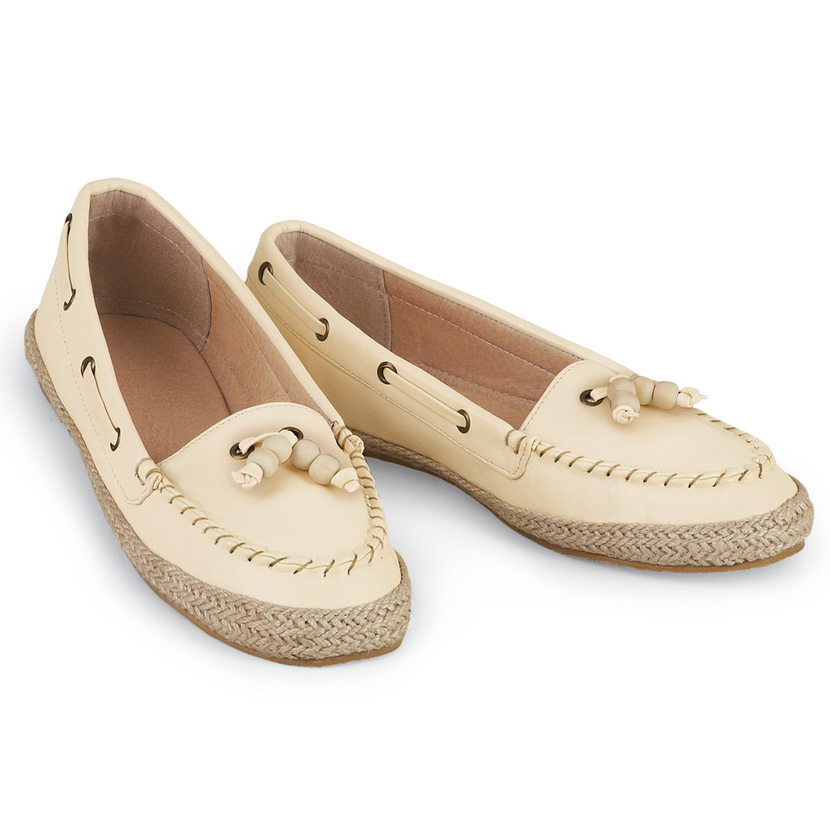 Beaded Tassel Slip-on Rope Sole Shoes | Collections Etc.