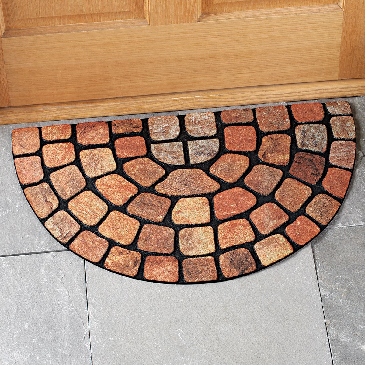 Textured Stone Slice Outdoor Mat | Collections Etc.