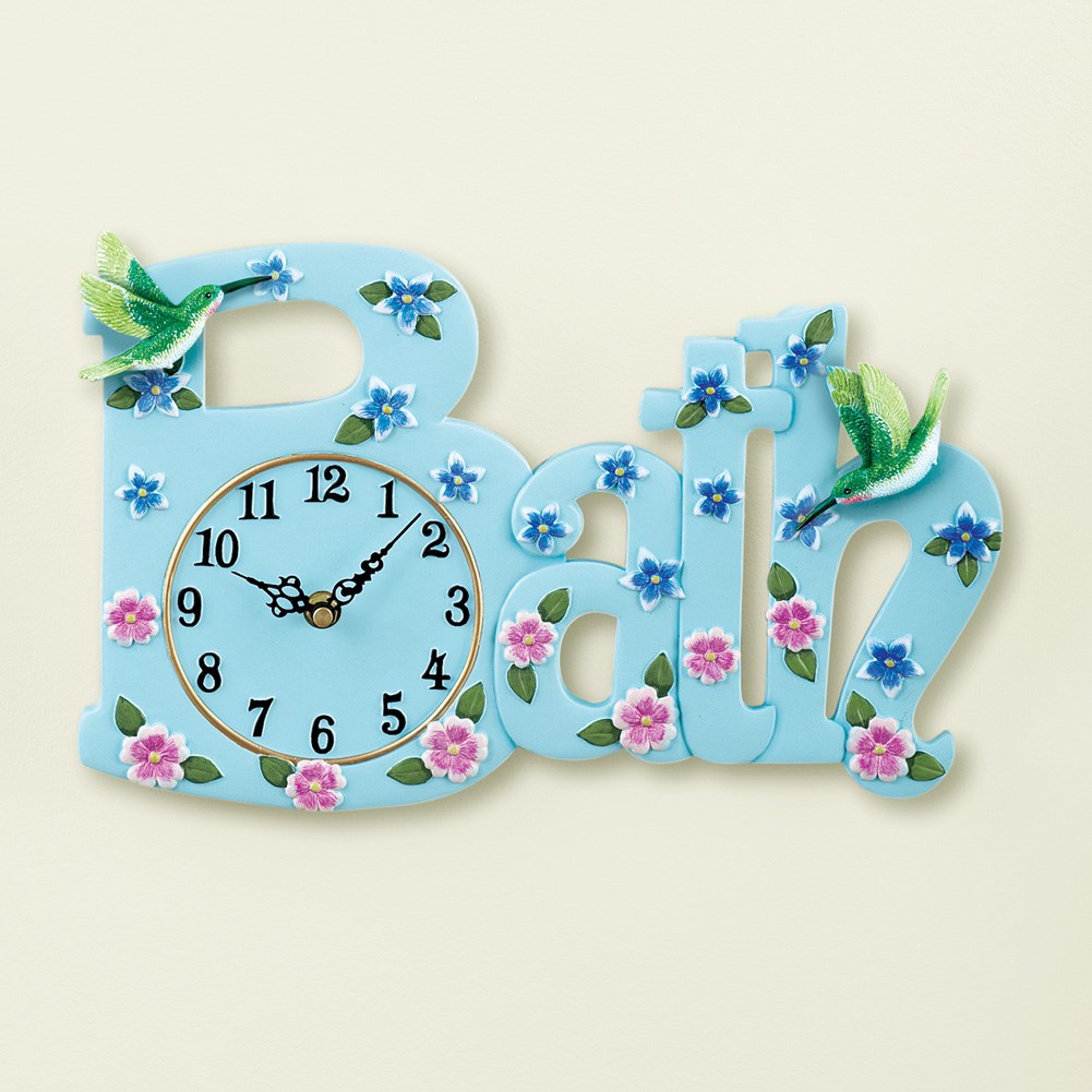 Hummingbird Bath Decorative Wall Clock | Collections Etc.