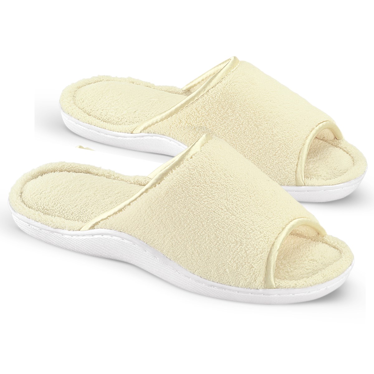 Cushioned Open Toe Terry Slippers | Collections Etc.