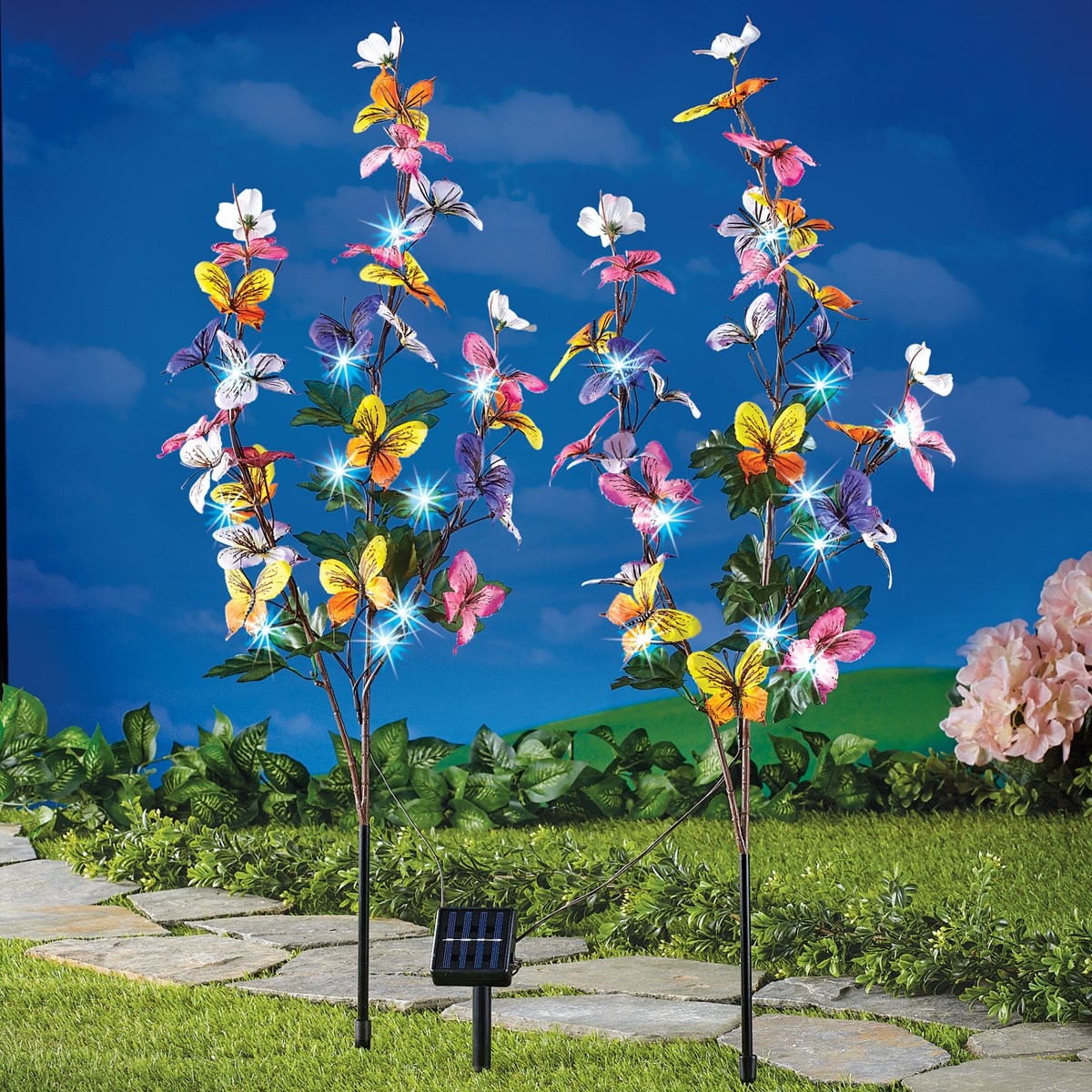 Butterfly Floral Outdoor Solar Lighted Branches | Collections Etc.