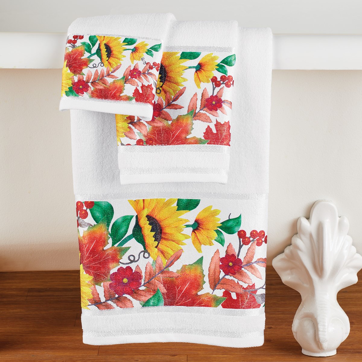 Fall Sunflowers Bathroom Towel Set, 3 pc | Collections Etc.