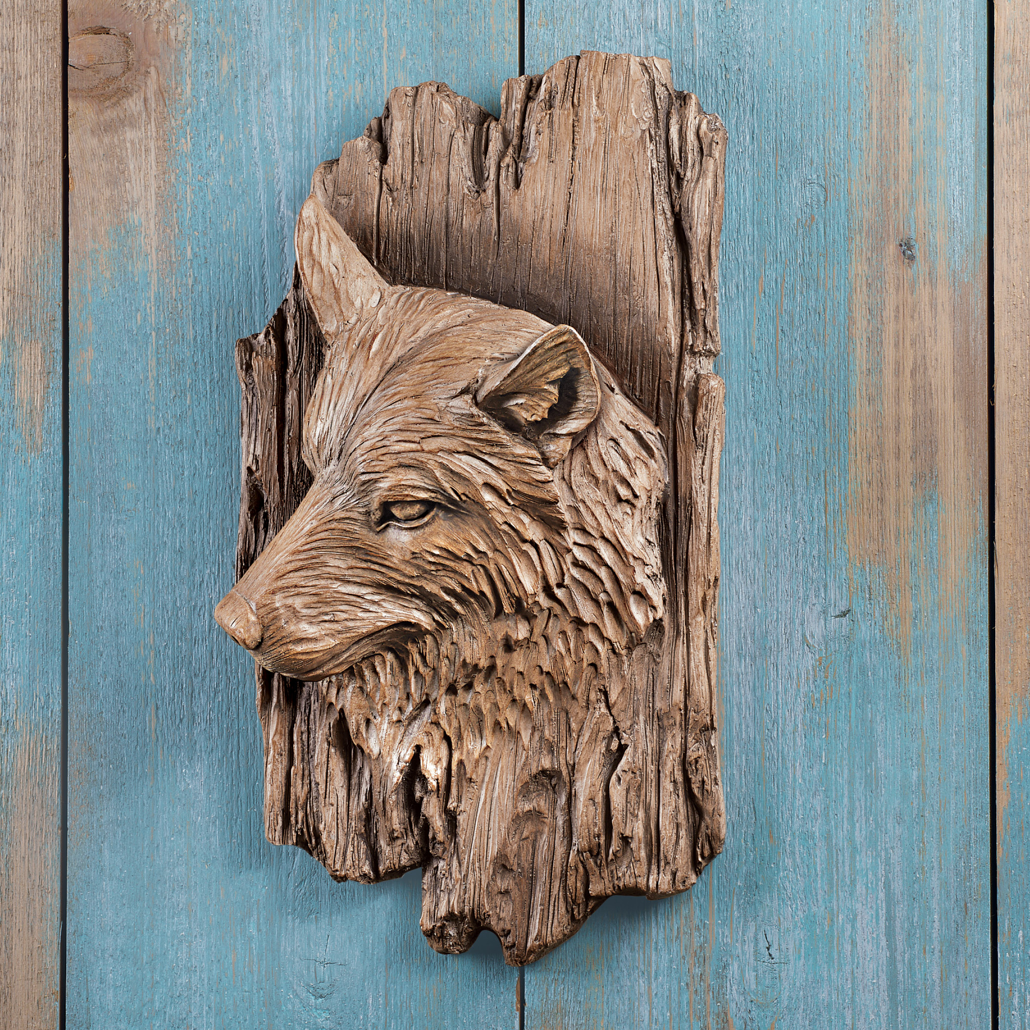 Wooden Wolf Carvings