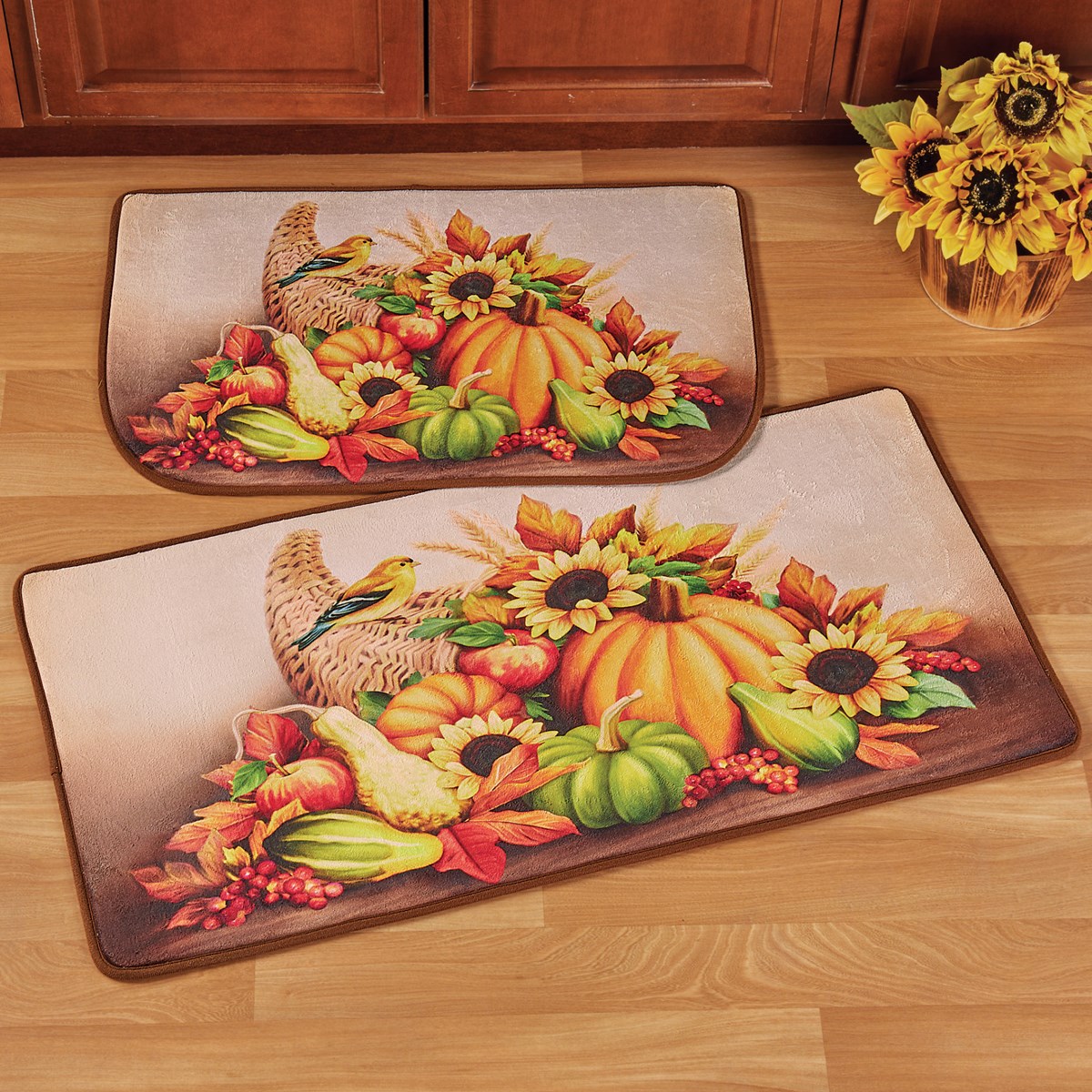 Fall Harvest Skid-Resistant Area Rug Set, 2 pc | Collections Etc.