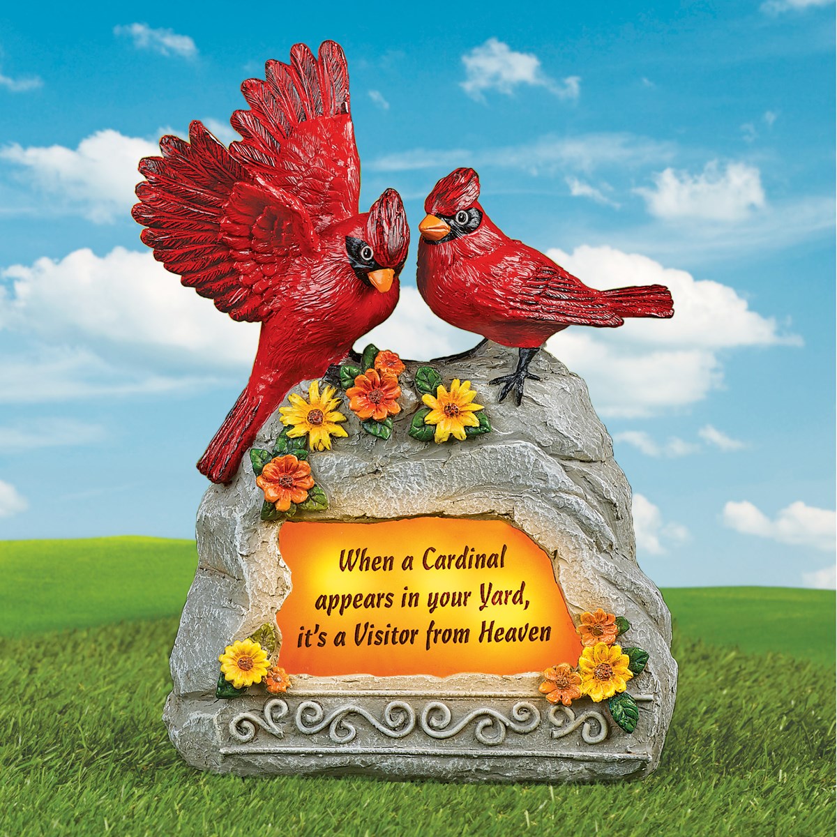 Solar Lit Cardinal Memorial Garden Decoration | Collections Etc.