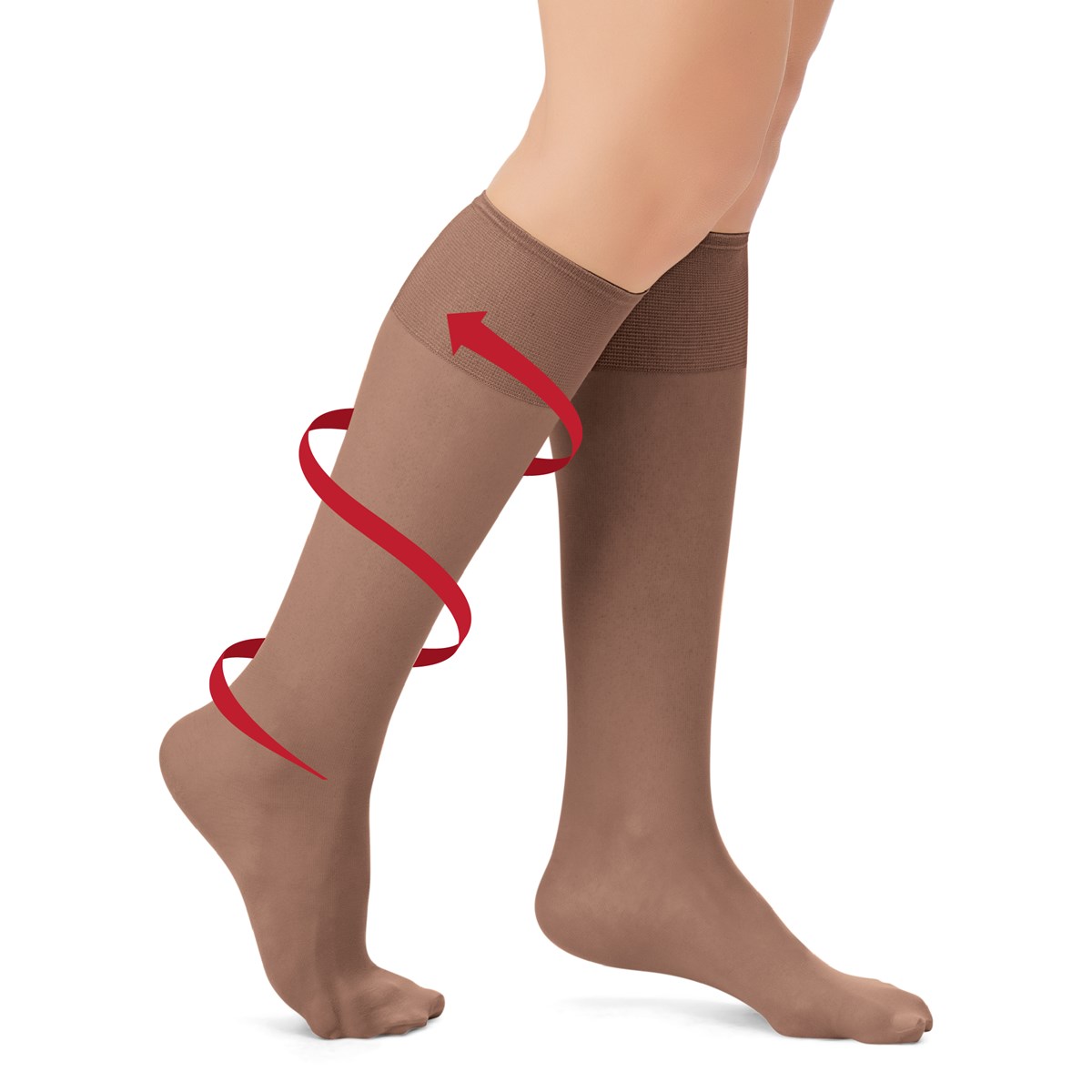 Non-Binding Non-Run Support Knee Hi Stocking, 6 Pack | Collections Etc.