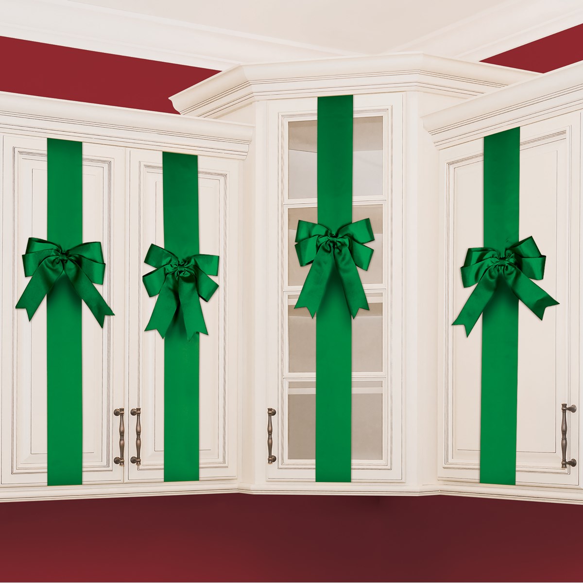 Kitchen Cabinet Door Festive Ribbons Set, 4 Pc | Collections Etc.
