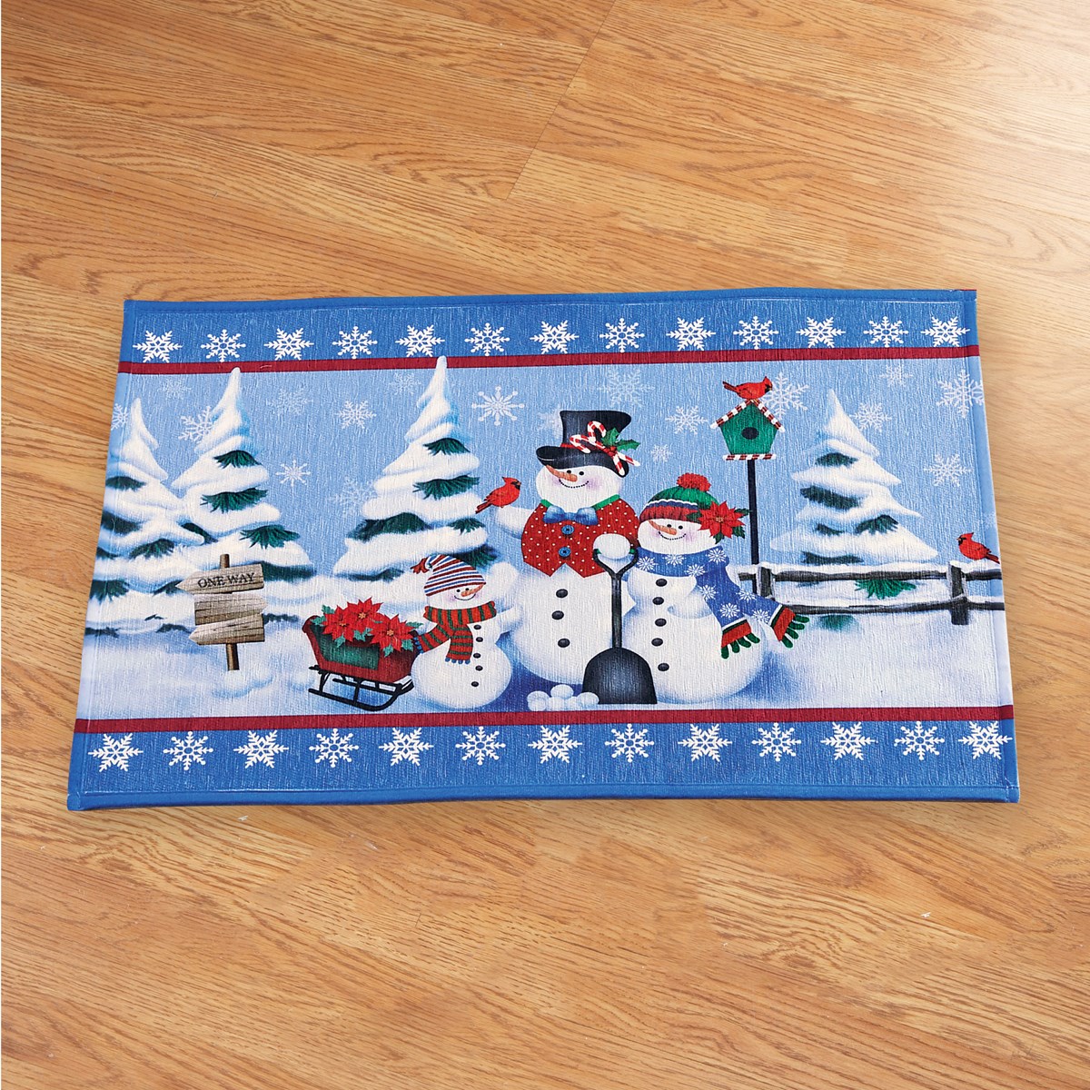 Festive Snowman Family Accent Rug | Collections Etc.