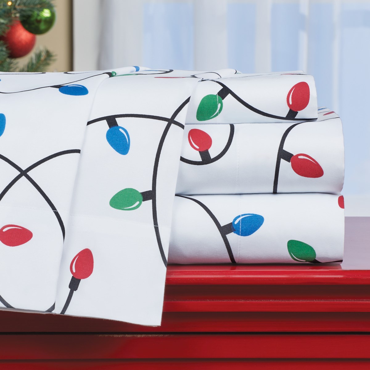 Christmas Lights Bed Sheet Set Of 4 Collections Etc christmas-lights-bed-sheet-set-of-4-collections-etc