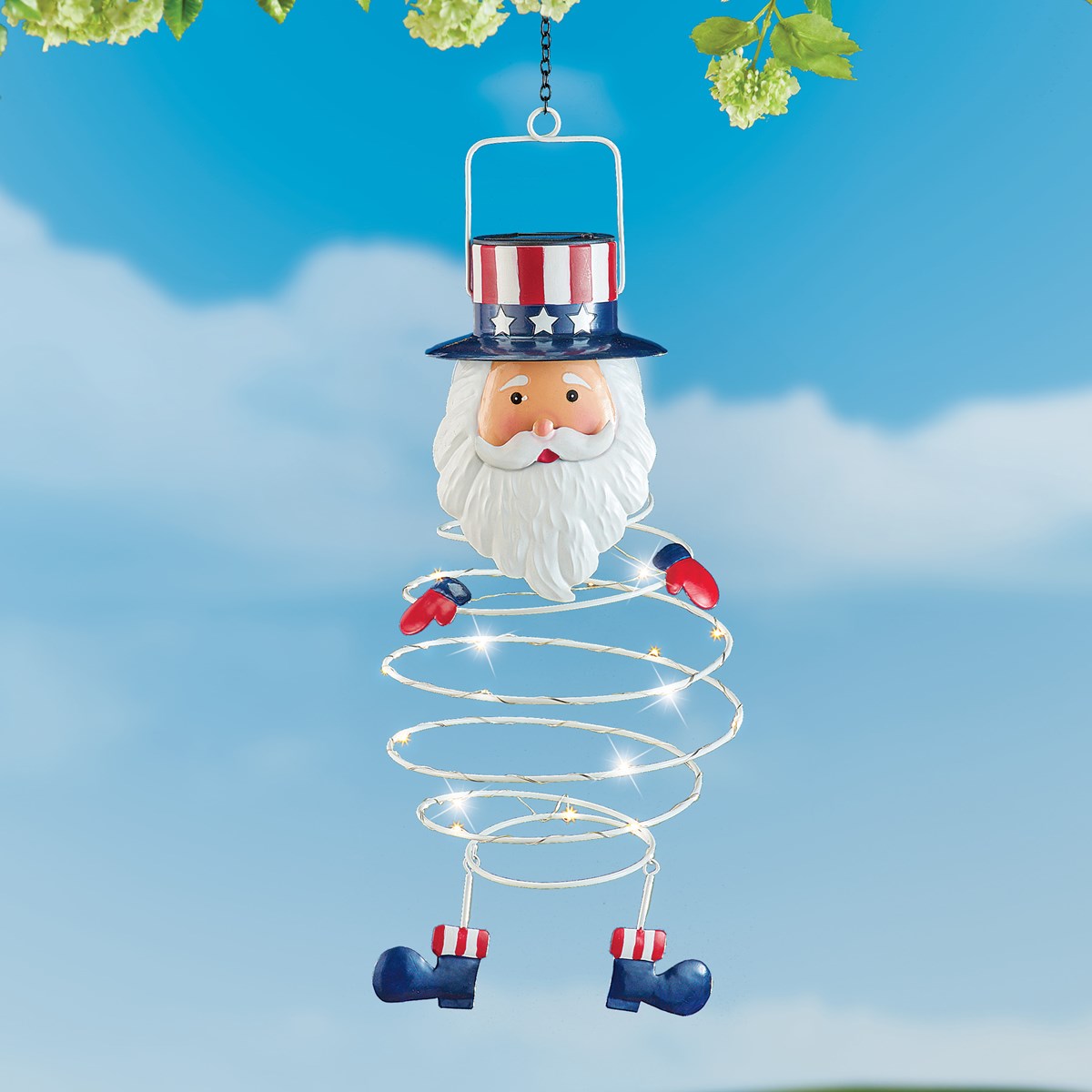 Solar Spiral-Shaped Uncle Sam Hanging Lantern | Collections Etc.