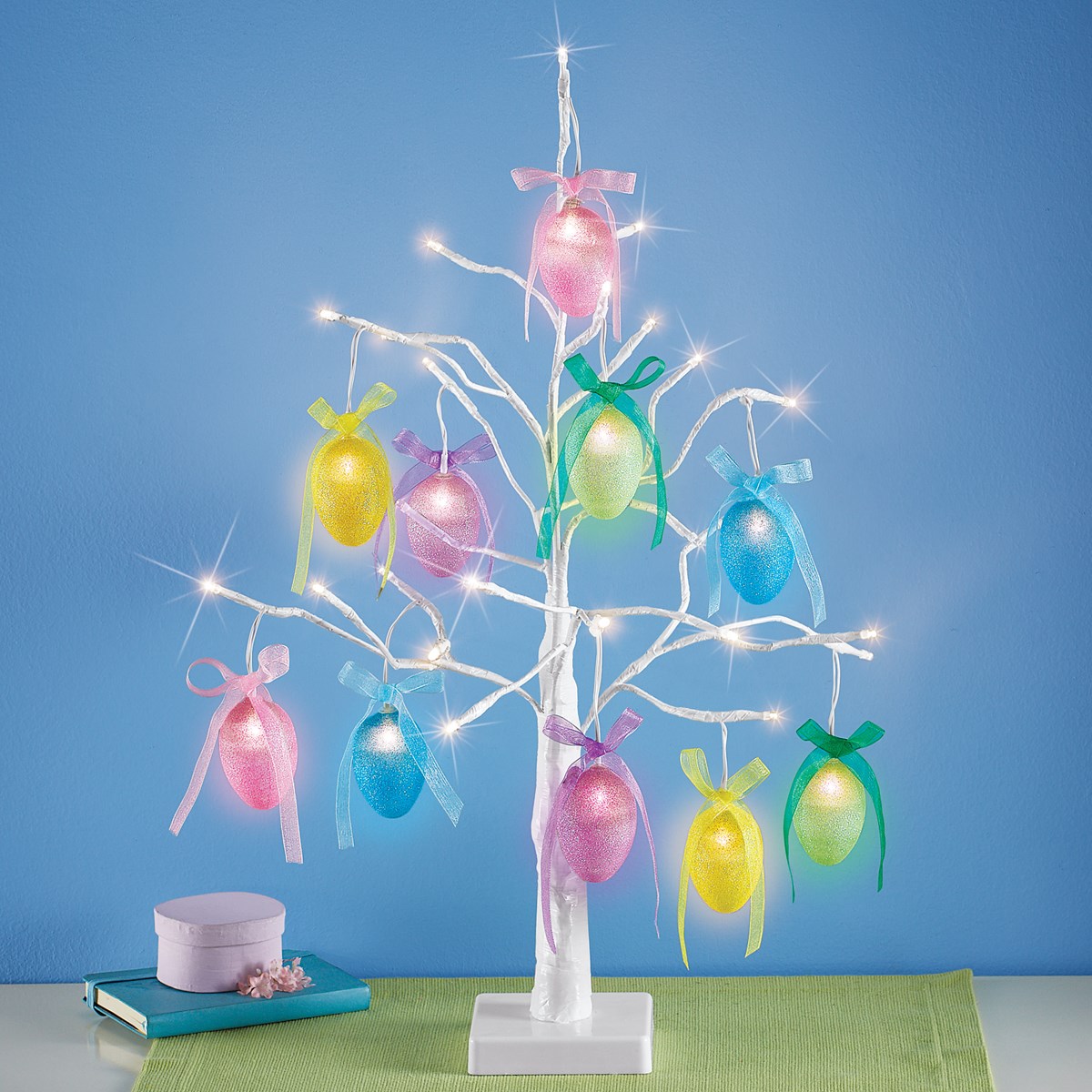 Lighted Sparkling Easter Egg Tabletop Tree | Collections Etc.