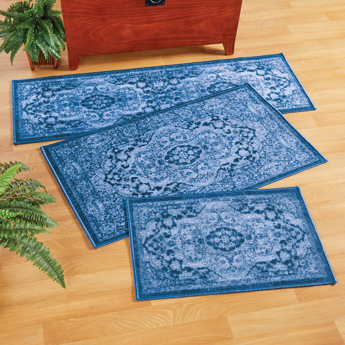 Classic Medallion Design Skid-Resistant Accent Rug | Collections Etc.