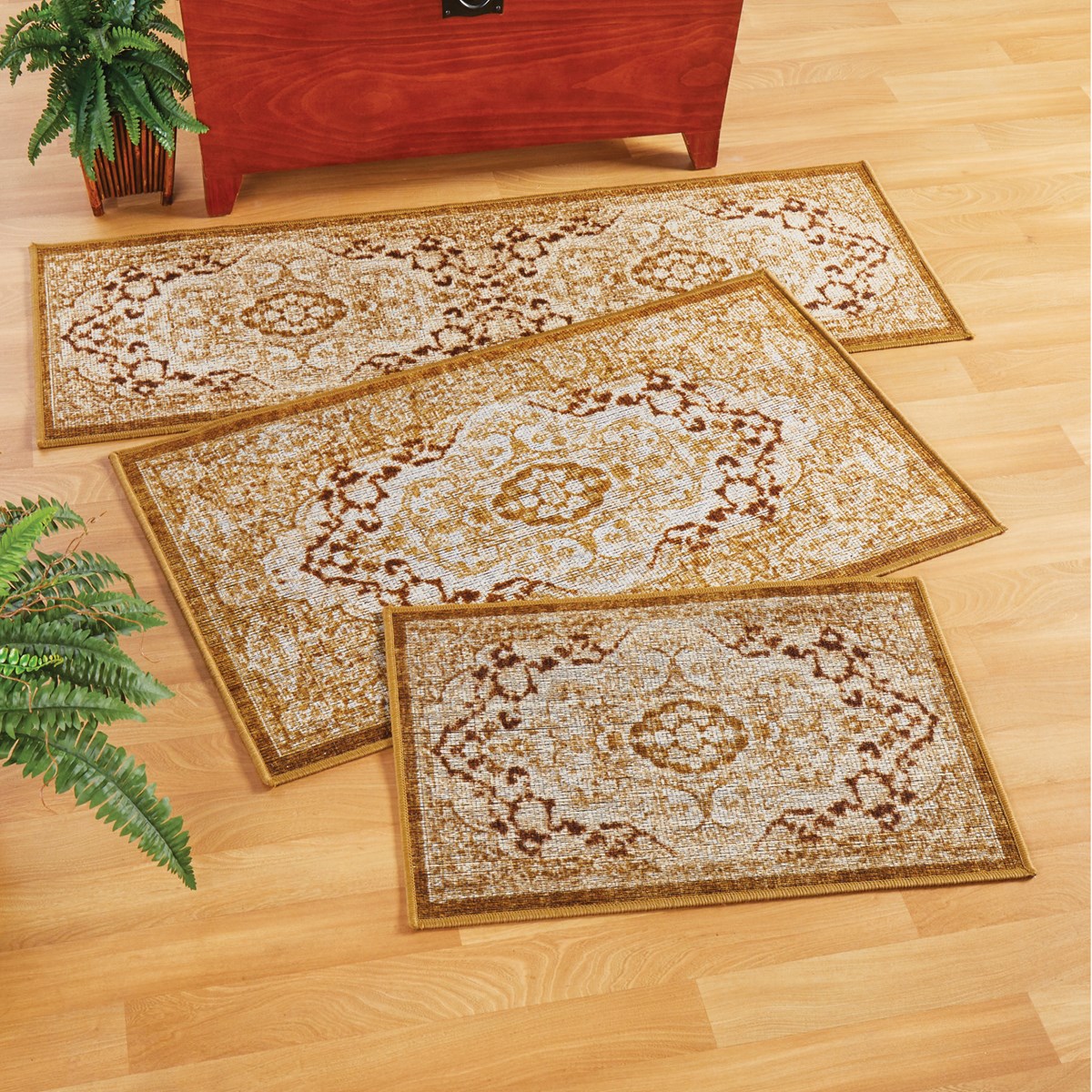 Classic Medallion Design Skid-Resistant Accent Rug | Collections Etc.