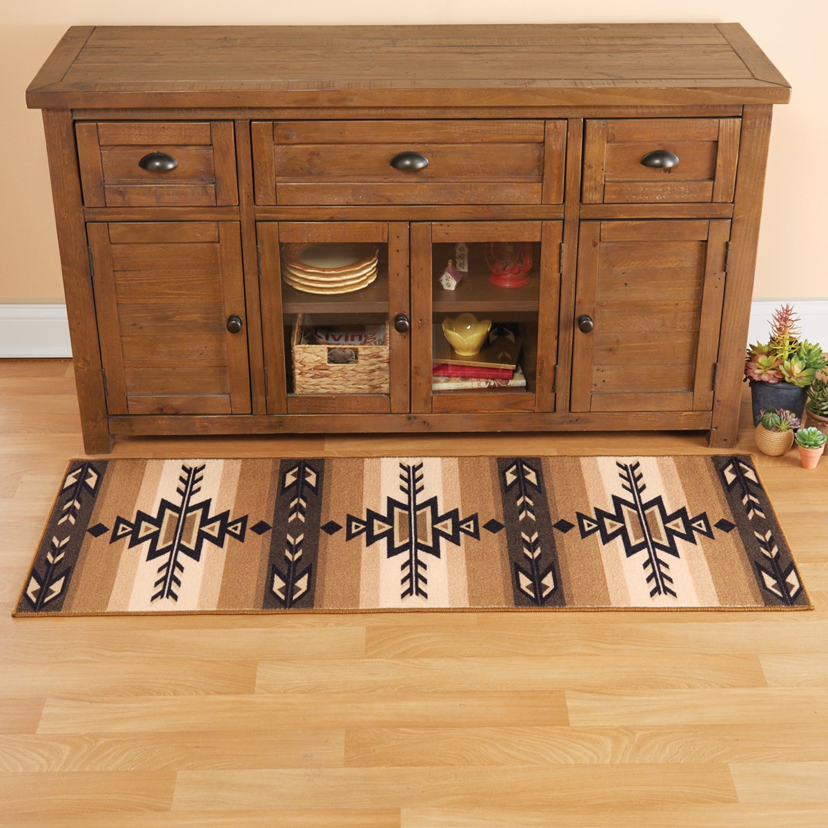 Southwestern Aztec Pattern Floor Runner Rug | Collections Etc.