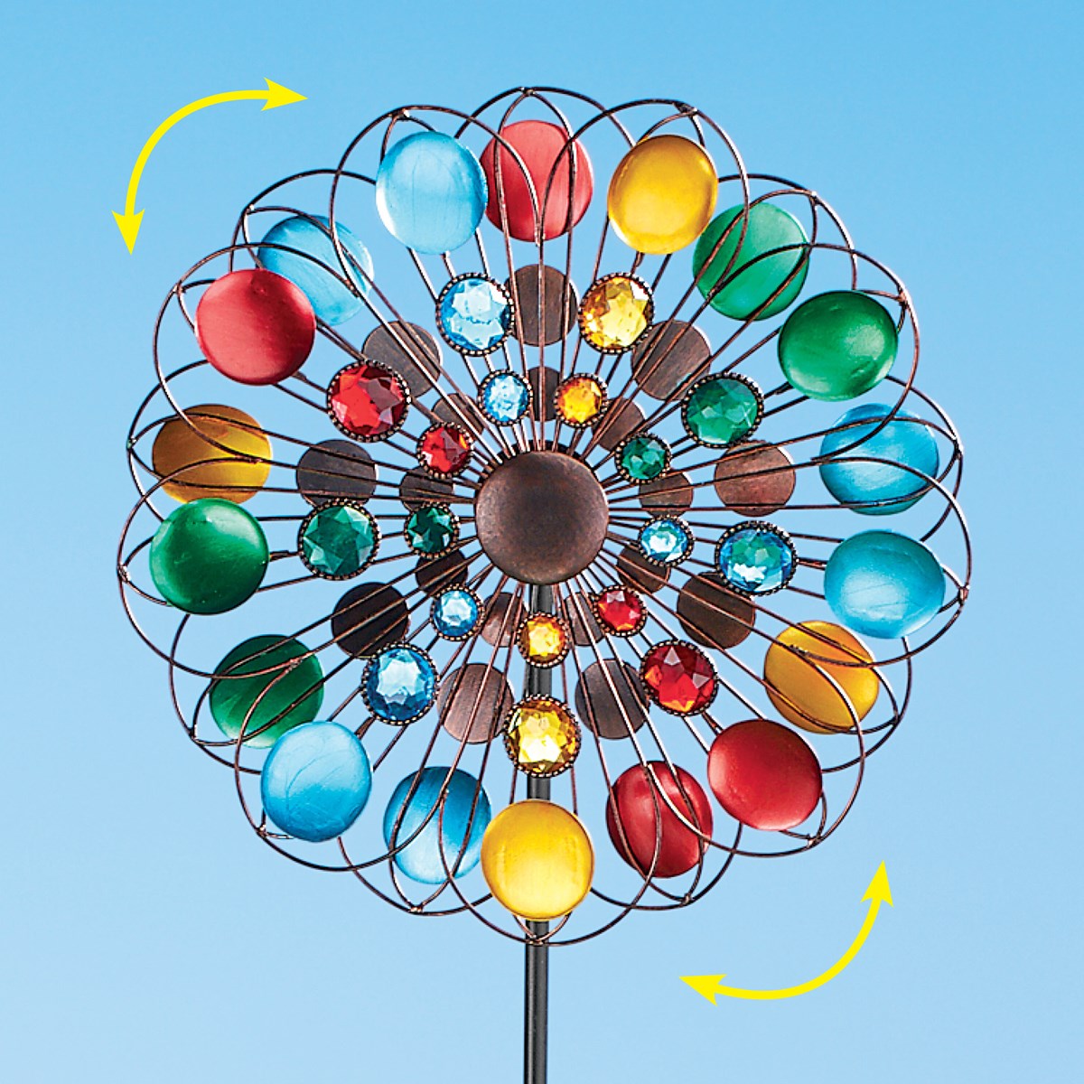 Multicolor Sparkling Double Spinner Yard Stake | Collections Etc.