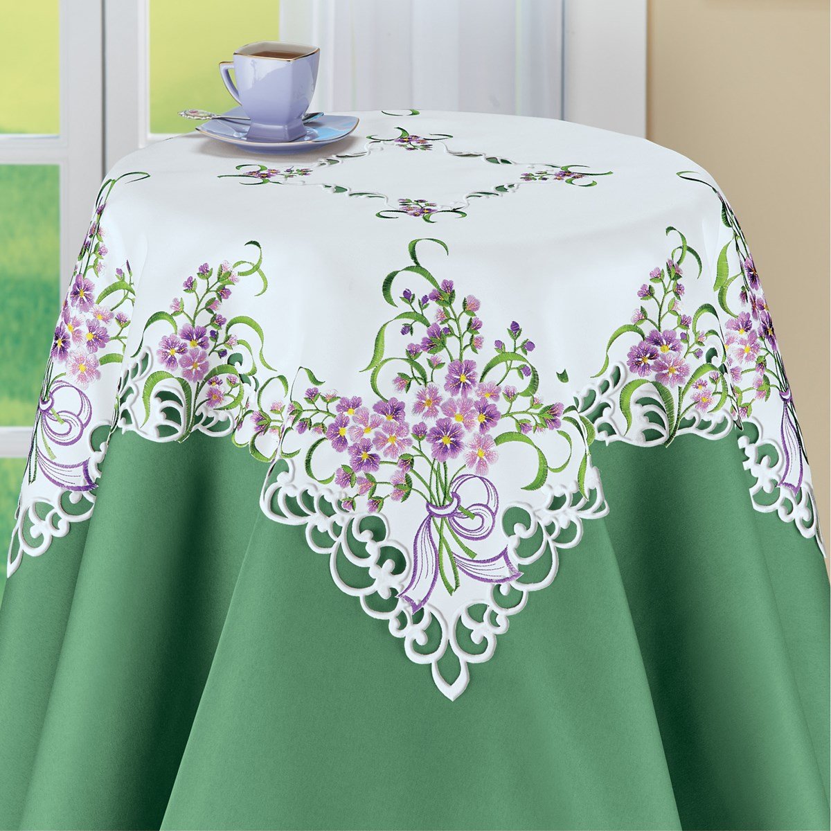 Delicate Wildflower Cutout Table Linens | Collections Etc.