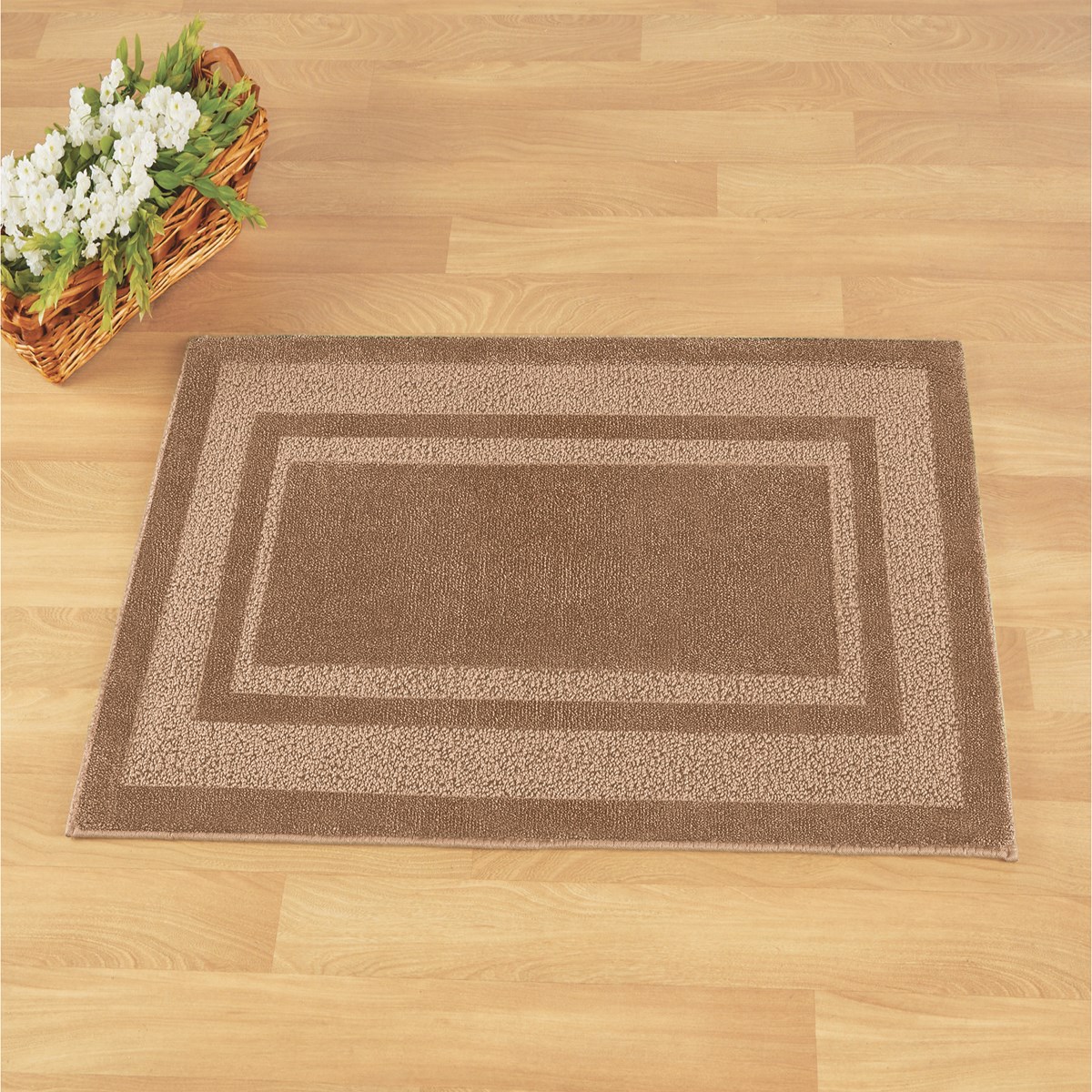 Plush Two-Toned Double Border Tufted Rug | Collections Etc.