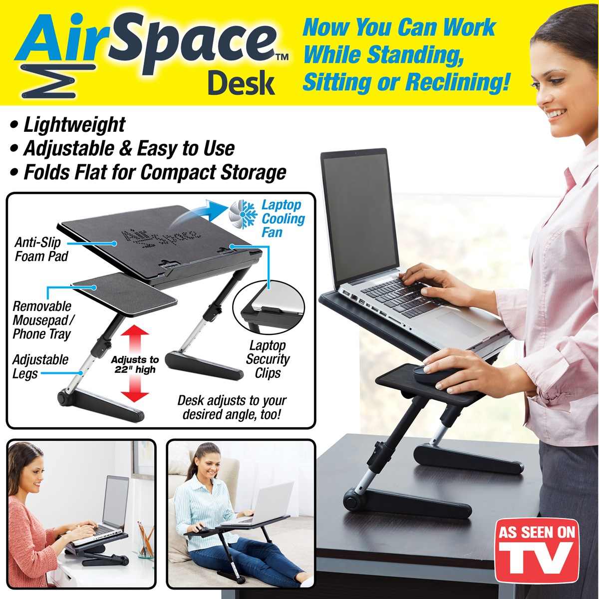 Air Space Adjustable Laptop Desk | Collections Etc.