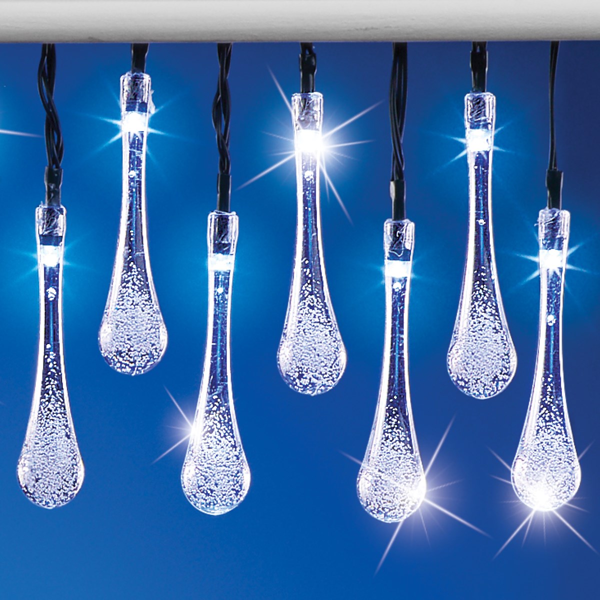 Solar Raindrop-Shaped String Lights | Collections Etc.