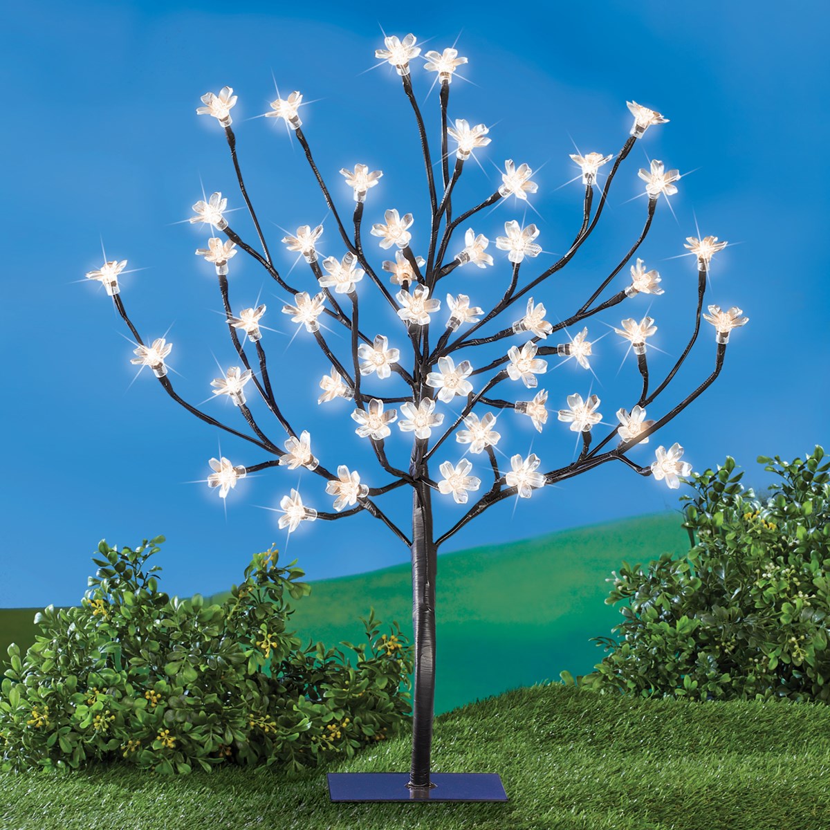 Solar Adjustable Floral Tree with 48 LED Lights | Collections Etc.