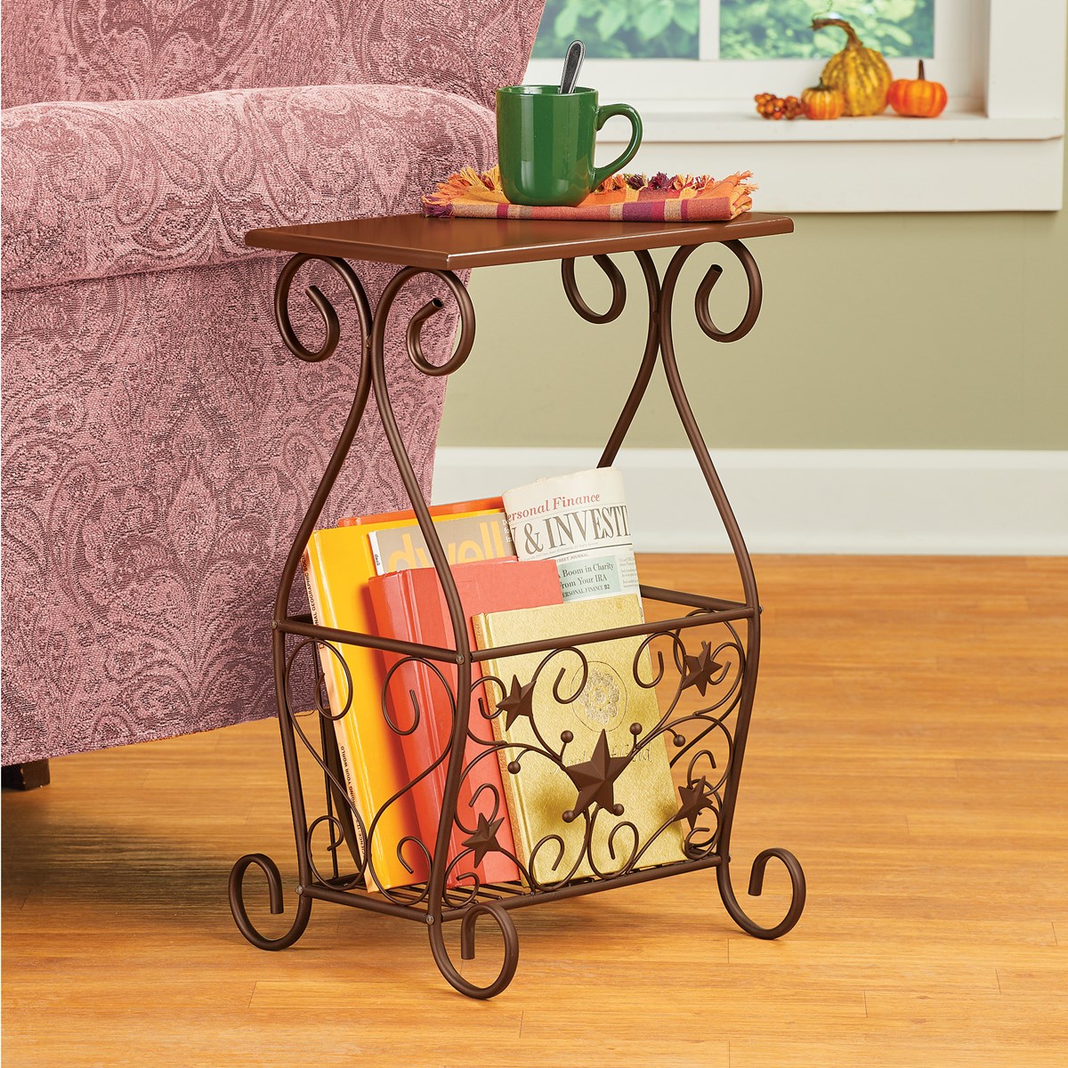 Country Star Wood Magazine End Table | Collections Etc.