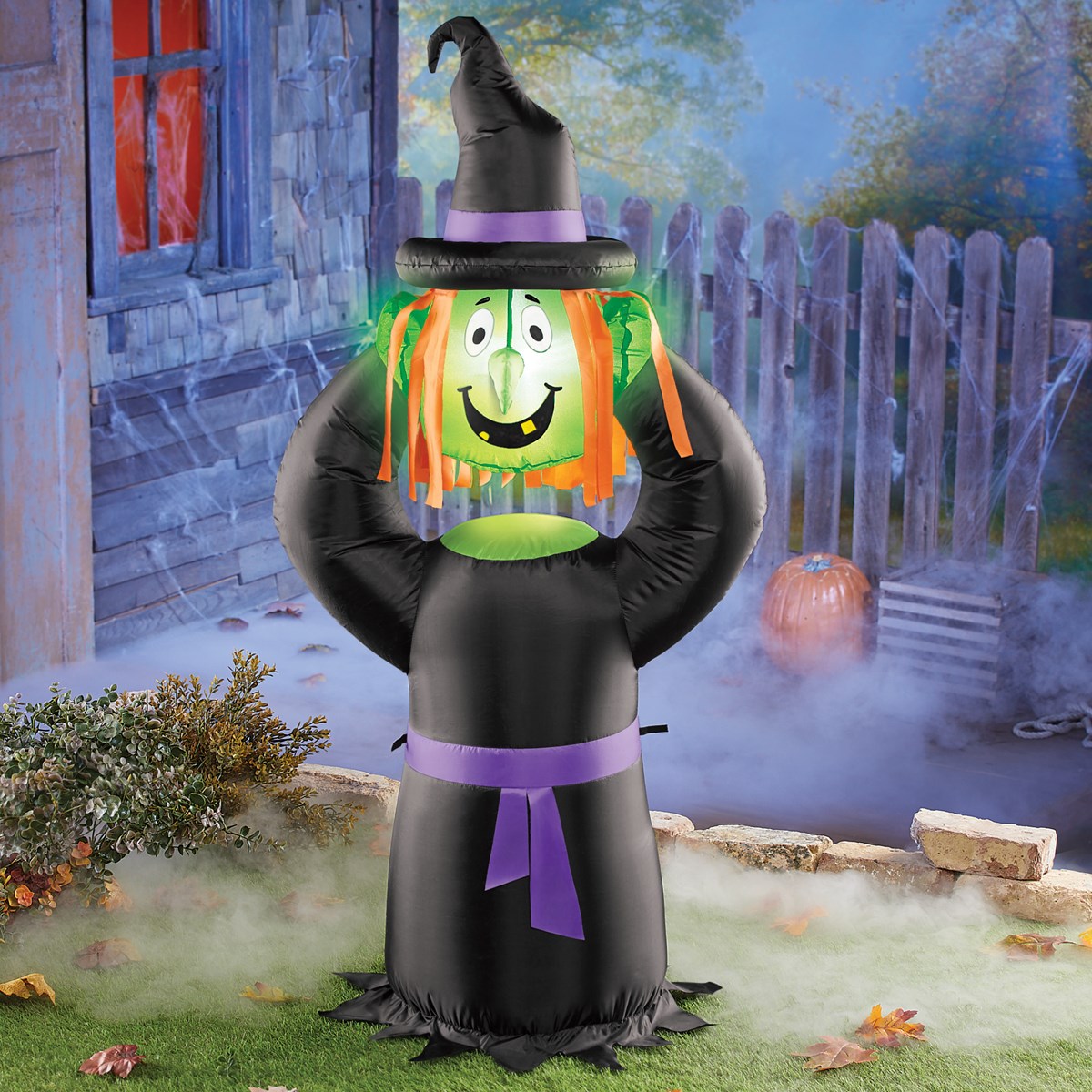 4 Ft Whimsical Witch Halloween Inflatable | Collections Etc.