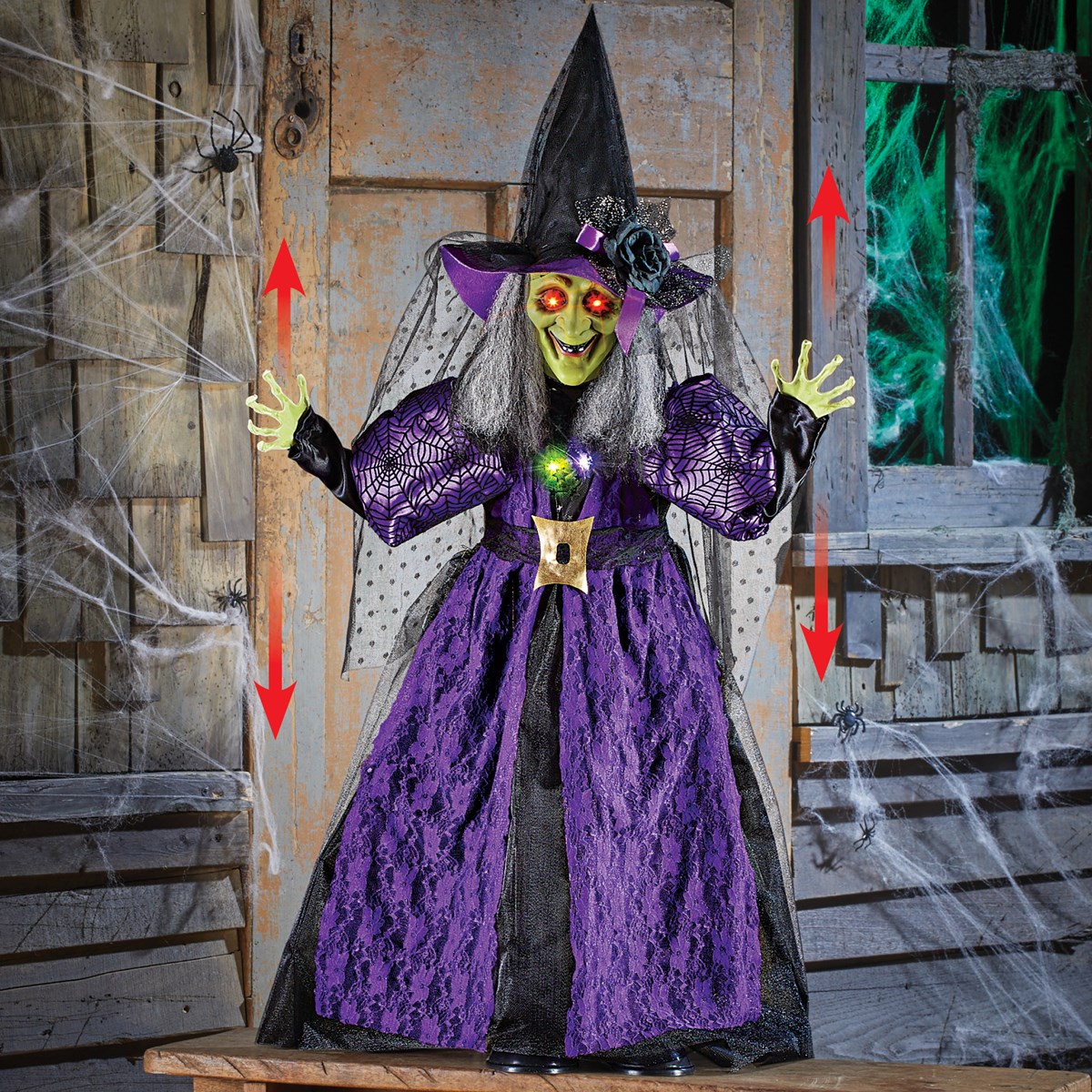 Noise Activated Animated Talking Witch Decoration | Collections Etc.