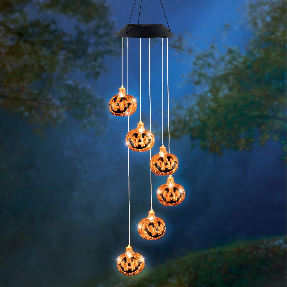 Solar Pumpkin Outdoor Garden Mobile Halloween Accent | Collections Etc.