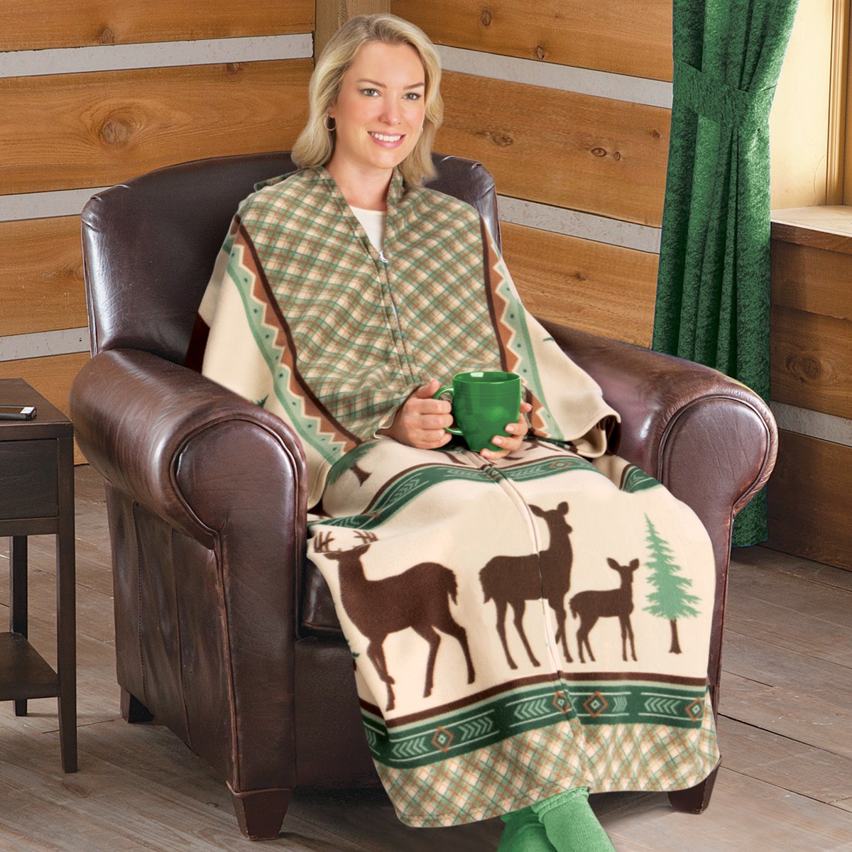 Woodland Southwest Fleece Cuddle Wrap | Collections Etc.