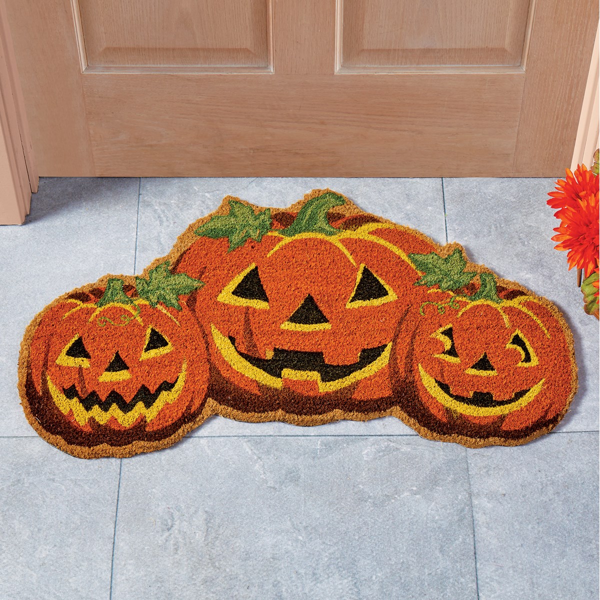Friendly Pumpkins Front Door Mat | Collections Etc.