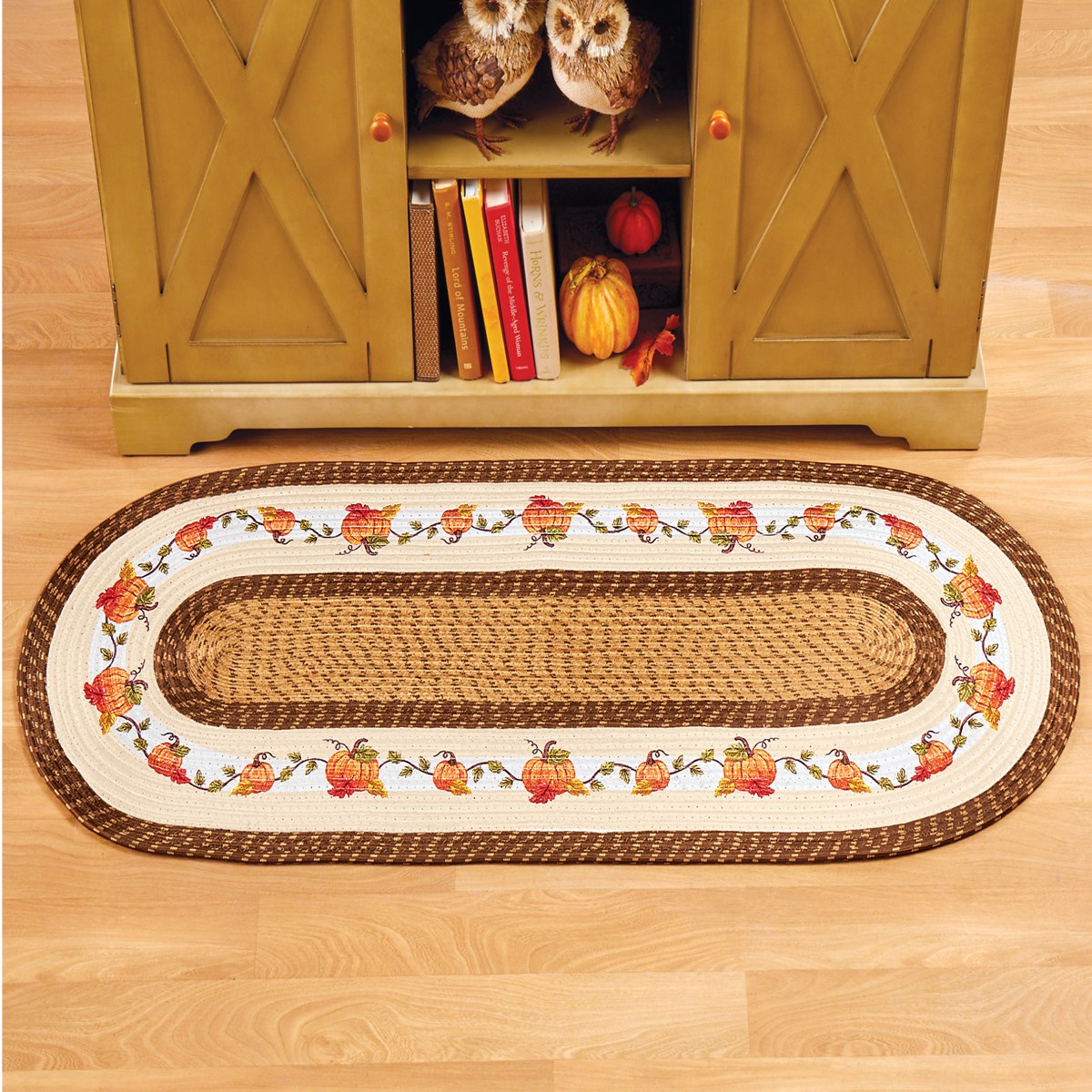 Pumpkins and Vines Harvest Braided Rug | Collections Etc.