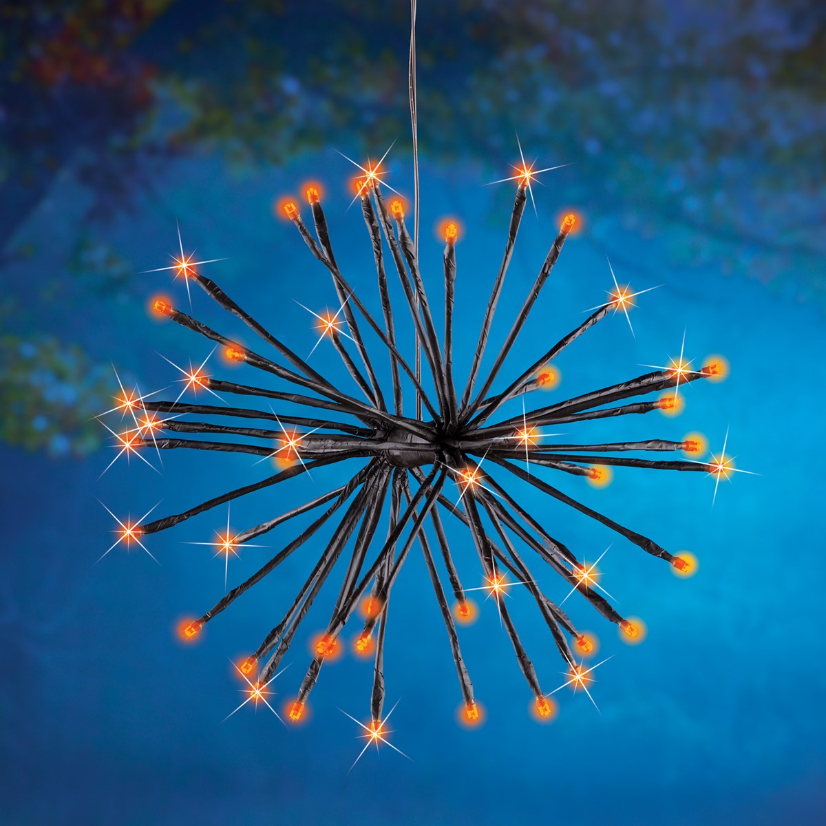 Lighted LED Orange Starburst Decoration with Remote | Collections Etc.