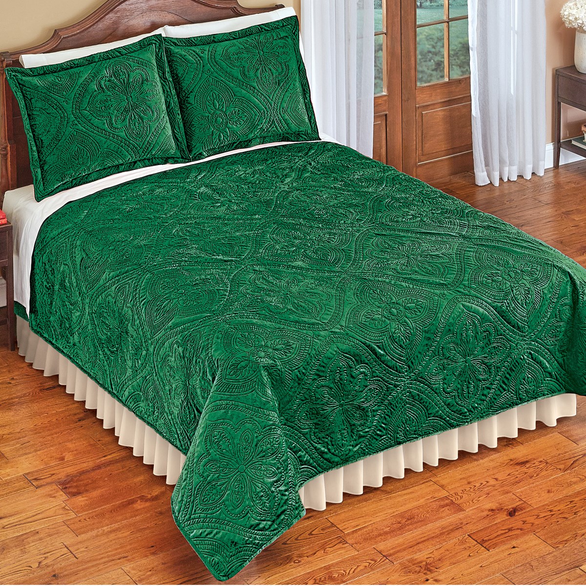Luxurious Velvet Embroidered Quilt | Collections Etc.