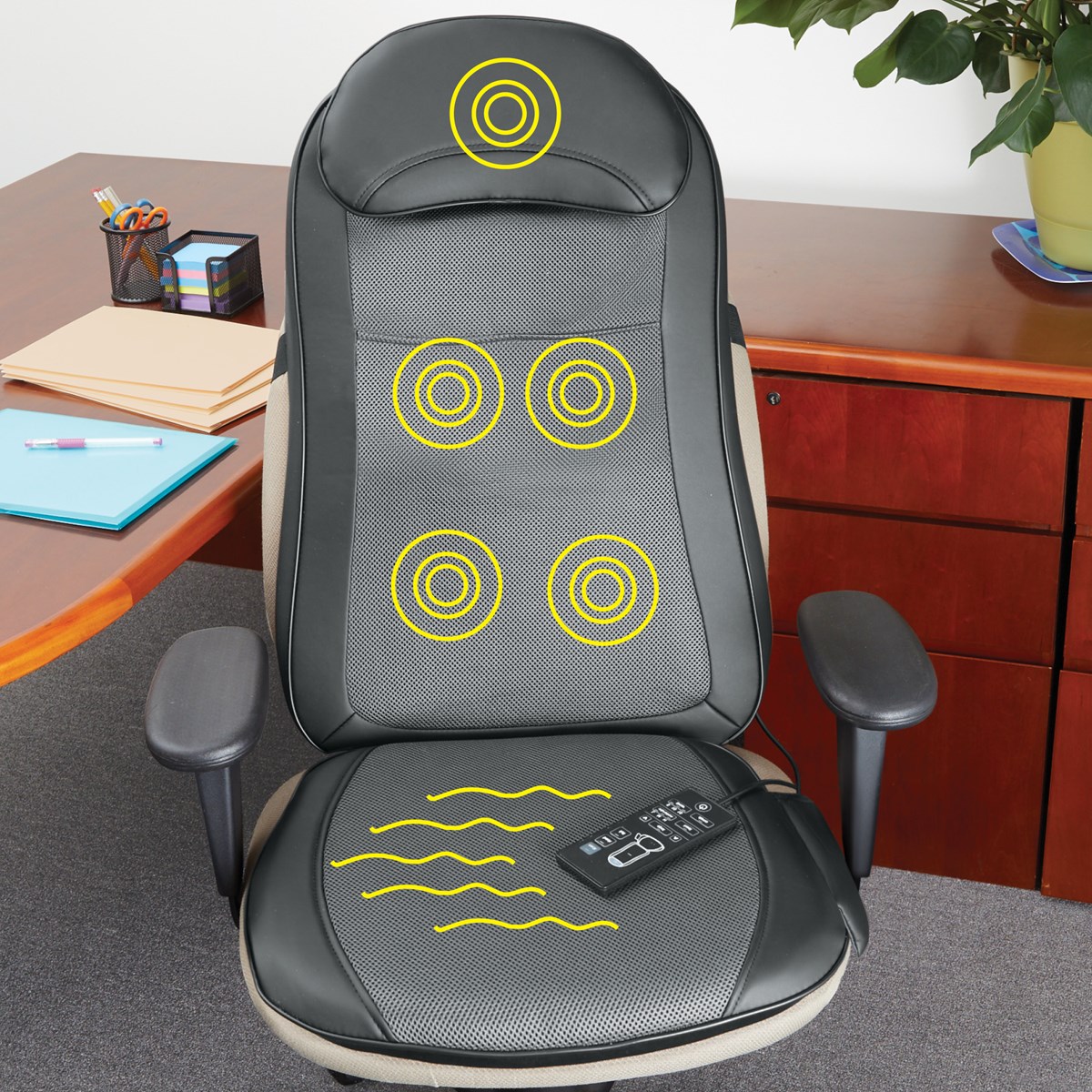 Therapeutic Shiatsu Back Massage Seat with Remote | Collections Etc.