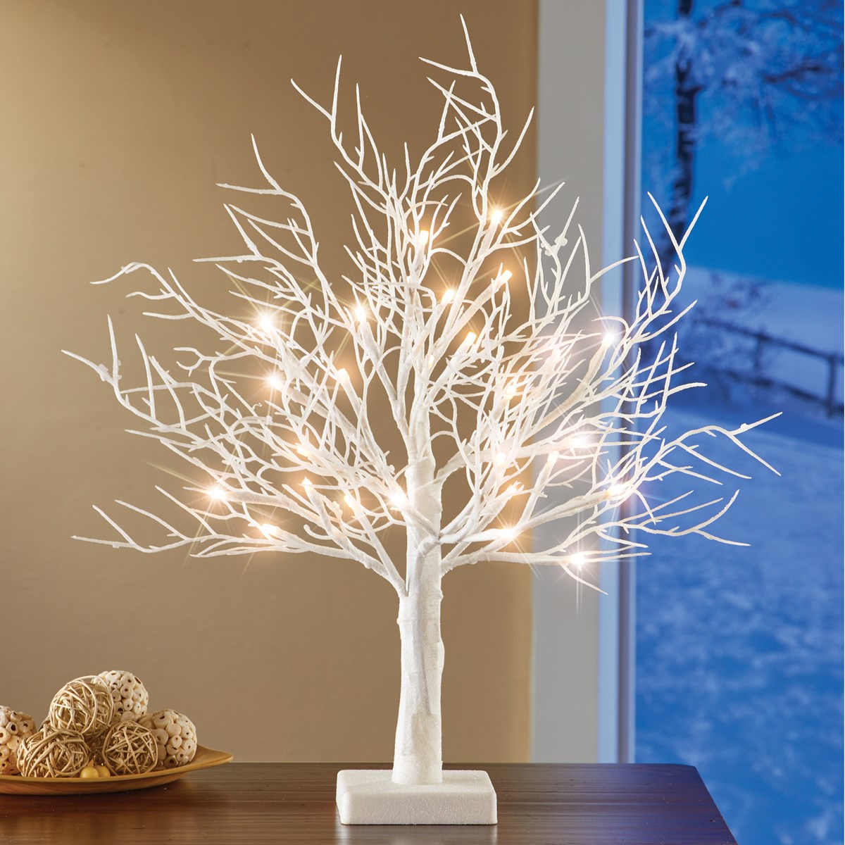 Lighted Led Frosted White Tabletop Tree Collections Etc