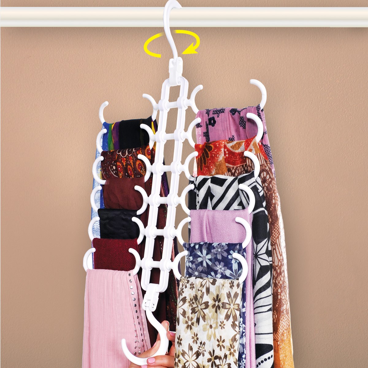 Wonder Hanger Max Scarf Hanger - Holds 12 Scarfs | Collections Etc.