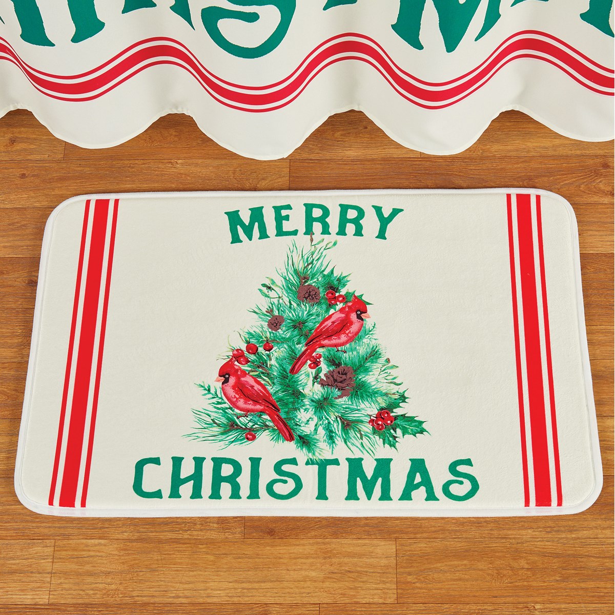 Merry Christmas Evergreen Seasonal Rug | Collections Etc.