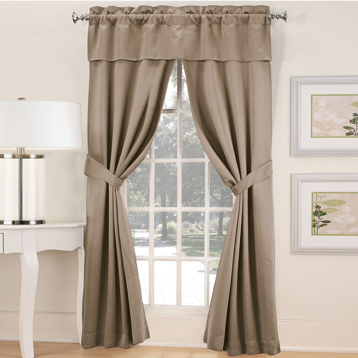 5pc. Spencer Window Drapery Set with Tiebacks | Collections Etc.